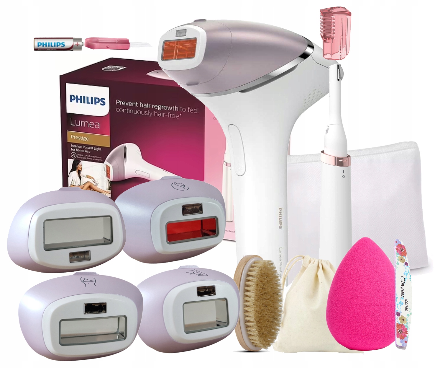 DEPILATOR LASEROWY PHILIPS LUMEA PRESTIGE BRI949 + 4 NASADKI + DODATKI ...