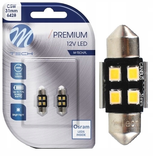 Żarówka C5W 31mm M-TECH Dioda Osram LED 4x SMD LB345W za 16,98 zł z ... Żarówka C5W 31mm M-TECH Dioda Osram LED 4x SMD LB345W za 16,98 zł z ...