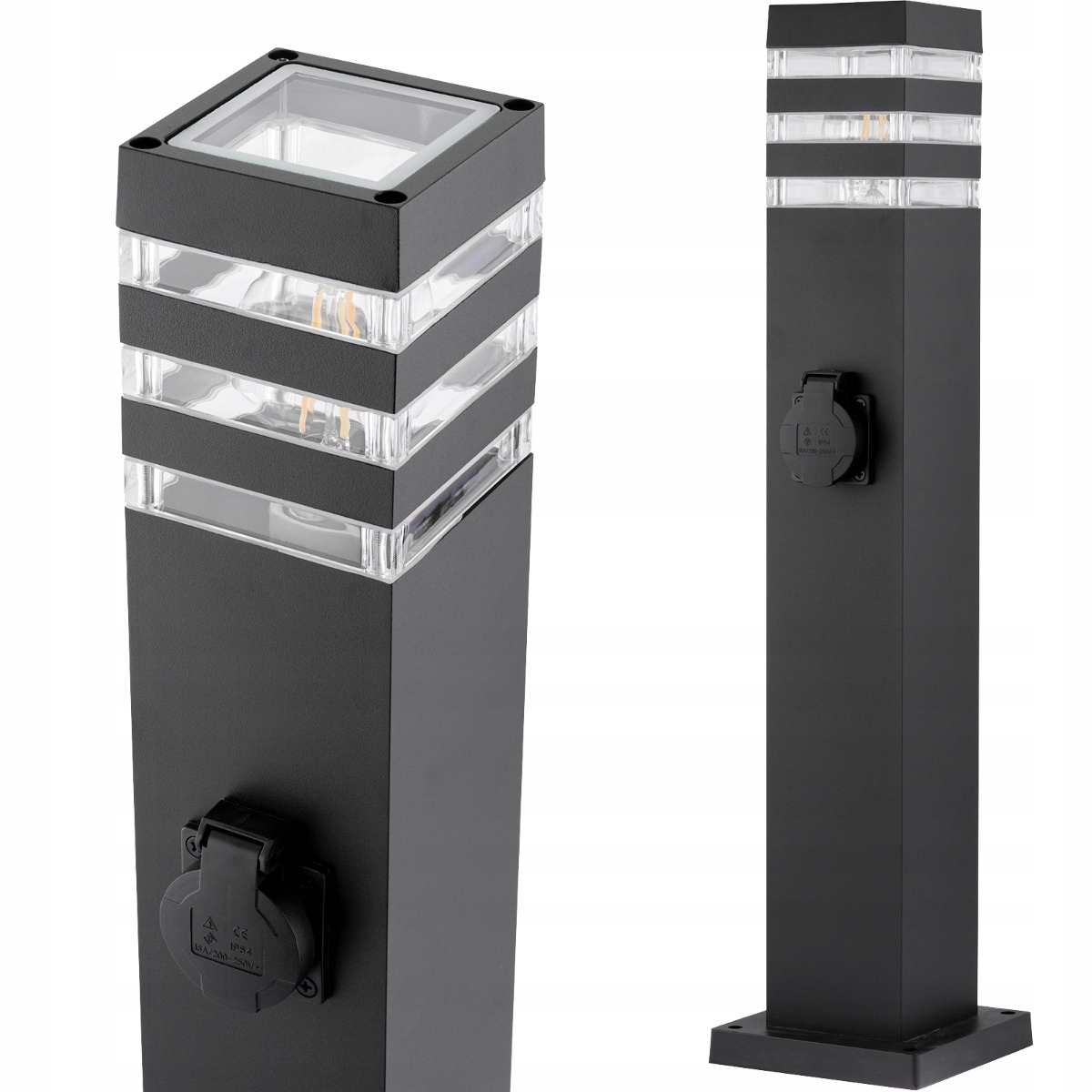 Lampa Ogrodowa Słupek Zewnętrzny LED E27 60cm 230V (0877 Z GNIAZDKO ... Lampa Ogrodowa Słupek Zewnętrzny LED E27 60cm 230V (0877 Z GNIAZDKO ...