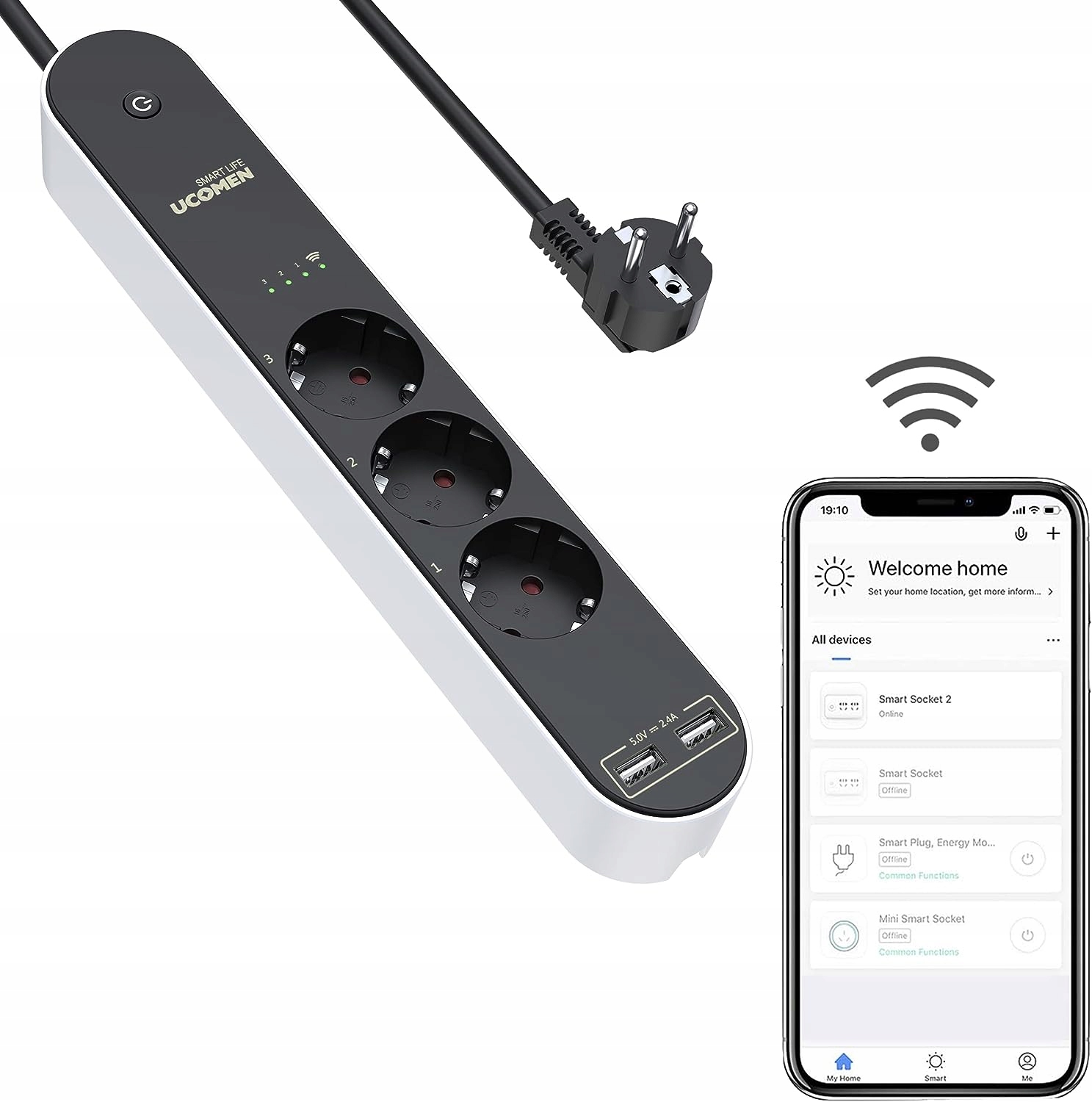 LISTWA ZASILAJĄCA UCOMEN SMART PLUG WIFI 2xUSB • Cena, Opinie - Allegro