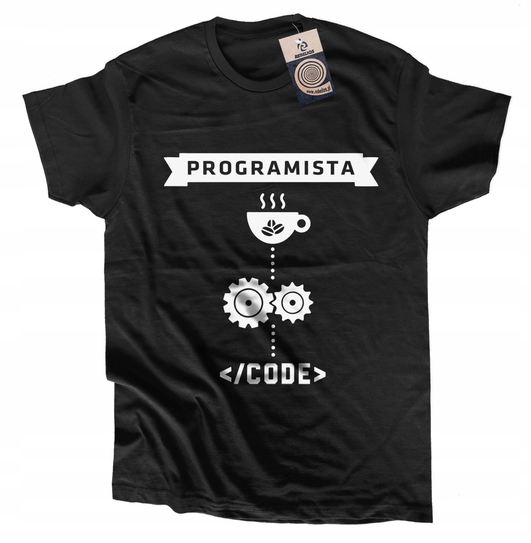 Koszulka PROGRAMISTA dla informatyka geek koder admin tshirt M • Cena ...