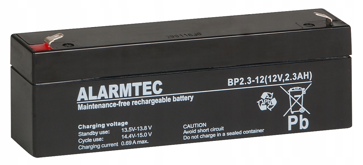 AKUMULATOR BATERIA AGM VRLA ALARMTEC BP 12V 2,3Ah BP2.3-12 BP2,3-12 ...