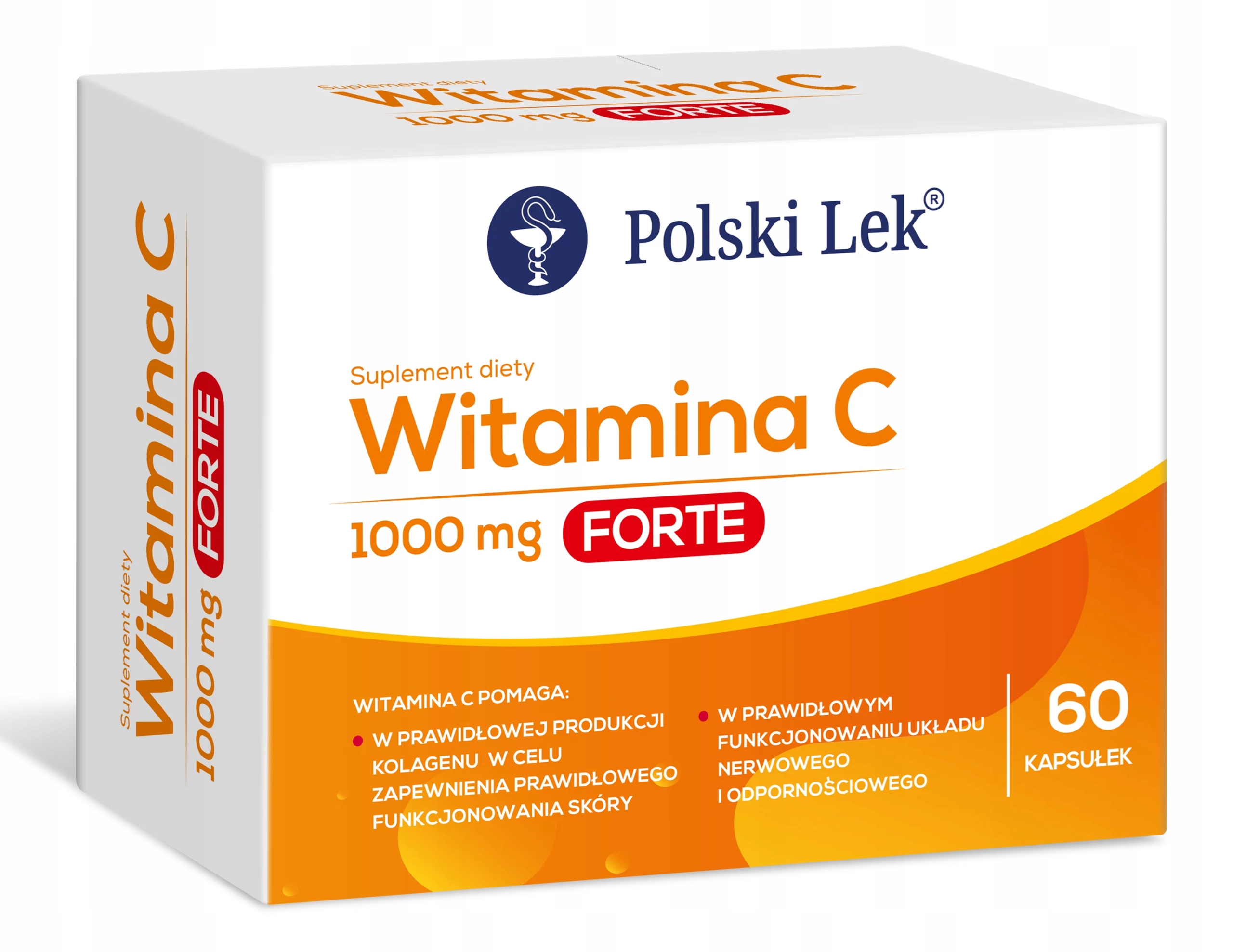 Witamina C 1000 mg FORTE Polski Lek 60 kapsułek - 5901785308167 ...