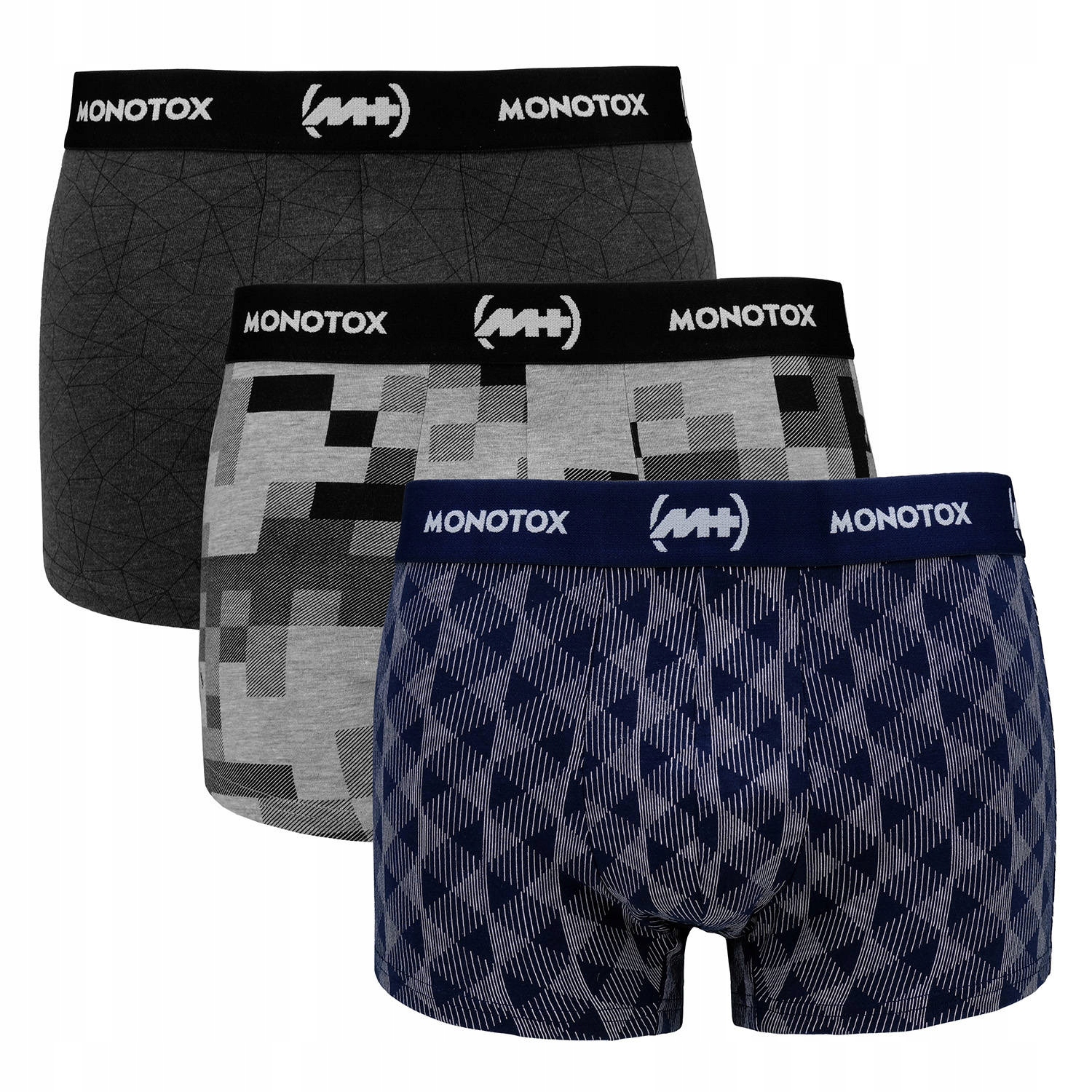Bokserki Monotox Basics Boxer Brief 3-PAK MIĘKKIE DOPASOWANE WYGODNE ...
