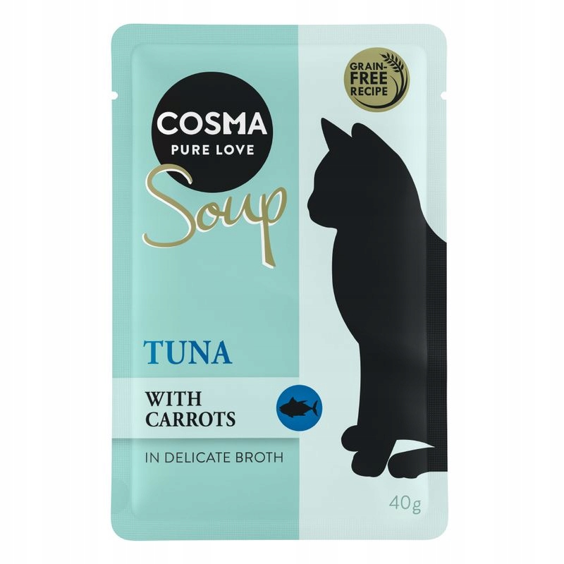 COSMA Soup mokra karma tuńczyk marchewka 40g dla KOTÓW (4260358517926) • Cena, Opinie • Mokra ...
