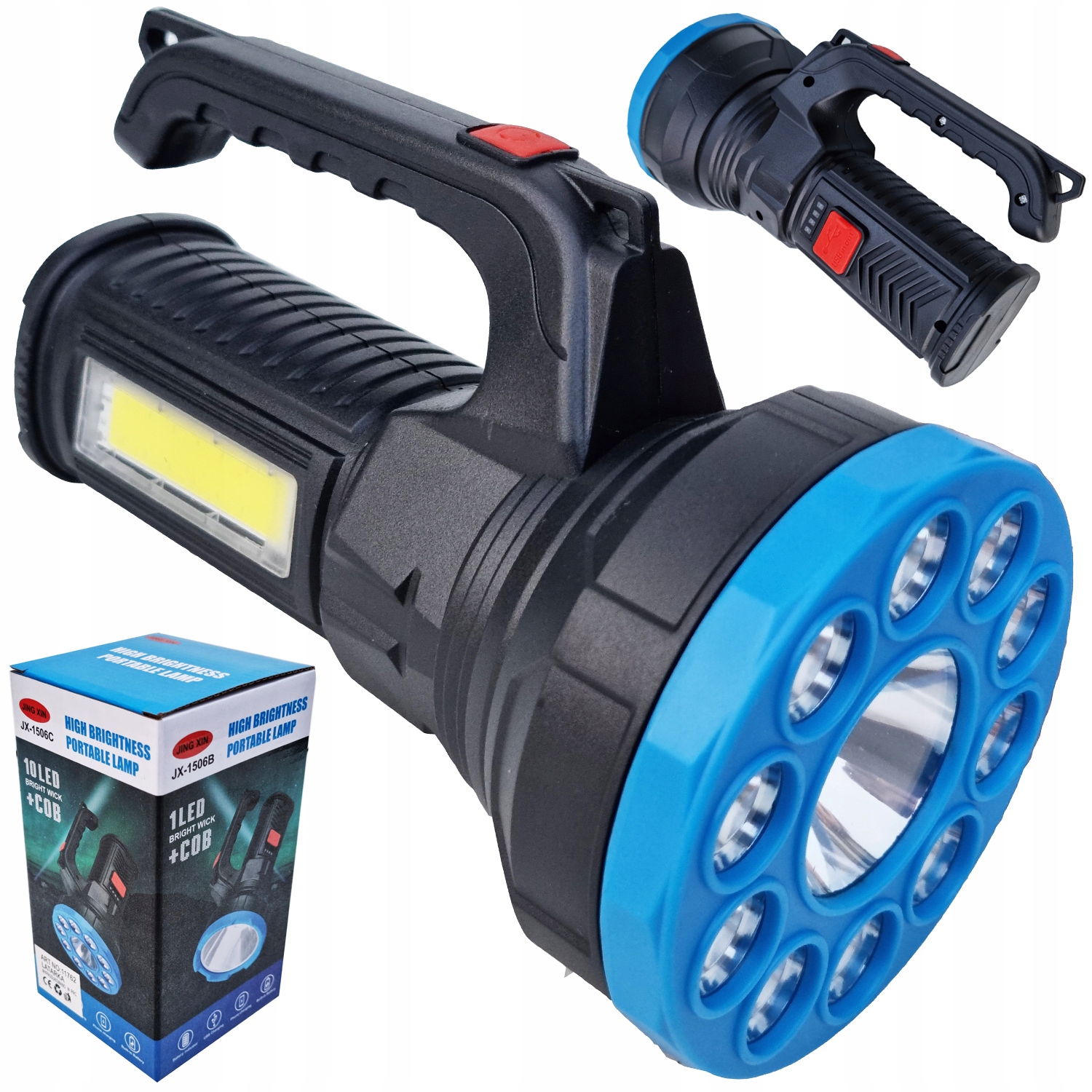 LATARKA LED MOCNA AKUMULATOROWA SZPERACZ ŁADOWALNA - 5902978005443 ...