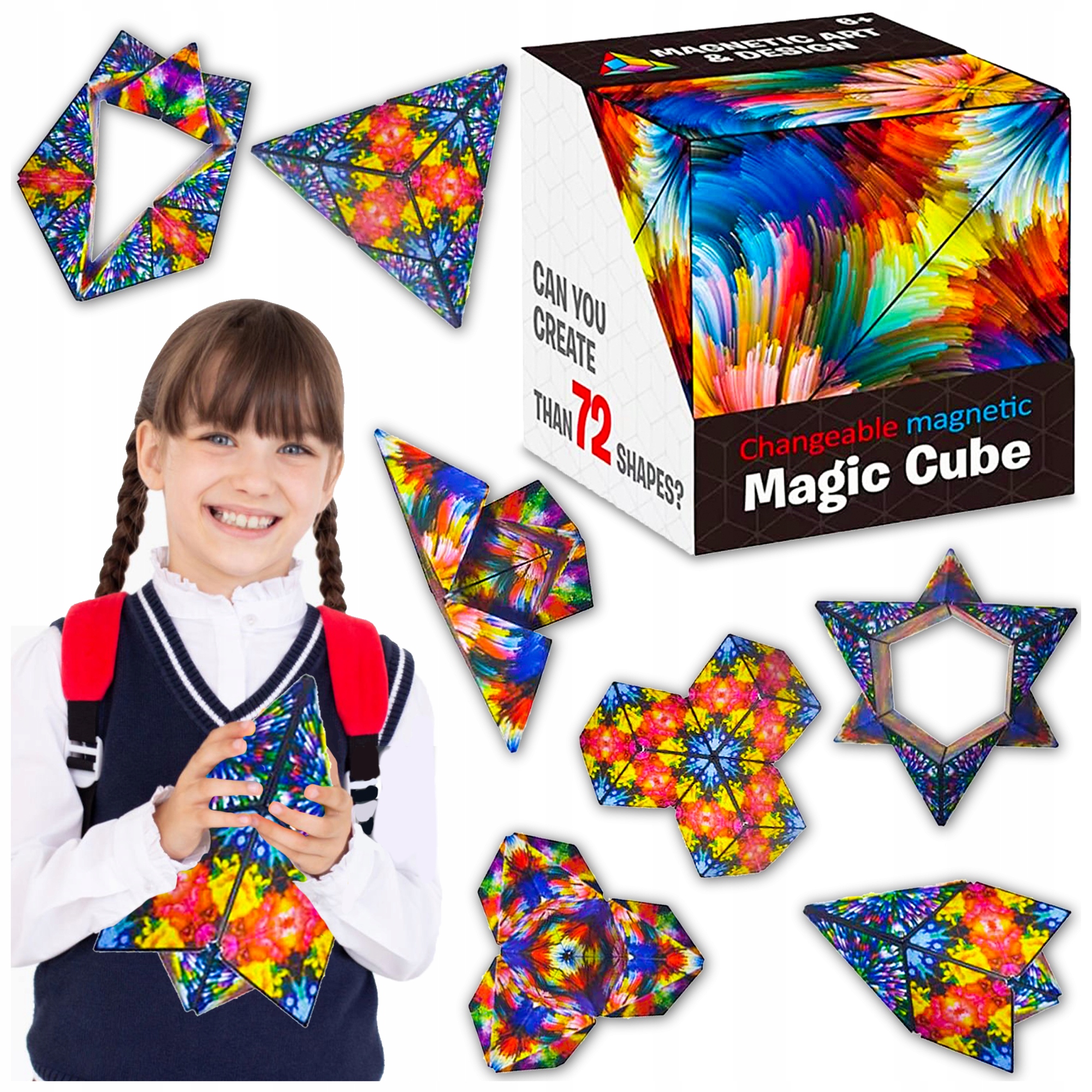 Fidget Cube Magic Cube Kostka Antystresowa Odstresowująca Magnetyczna ...