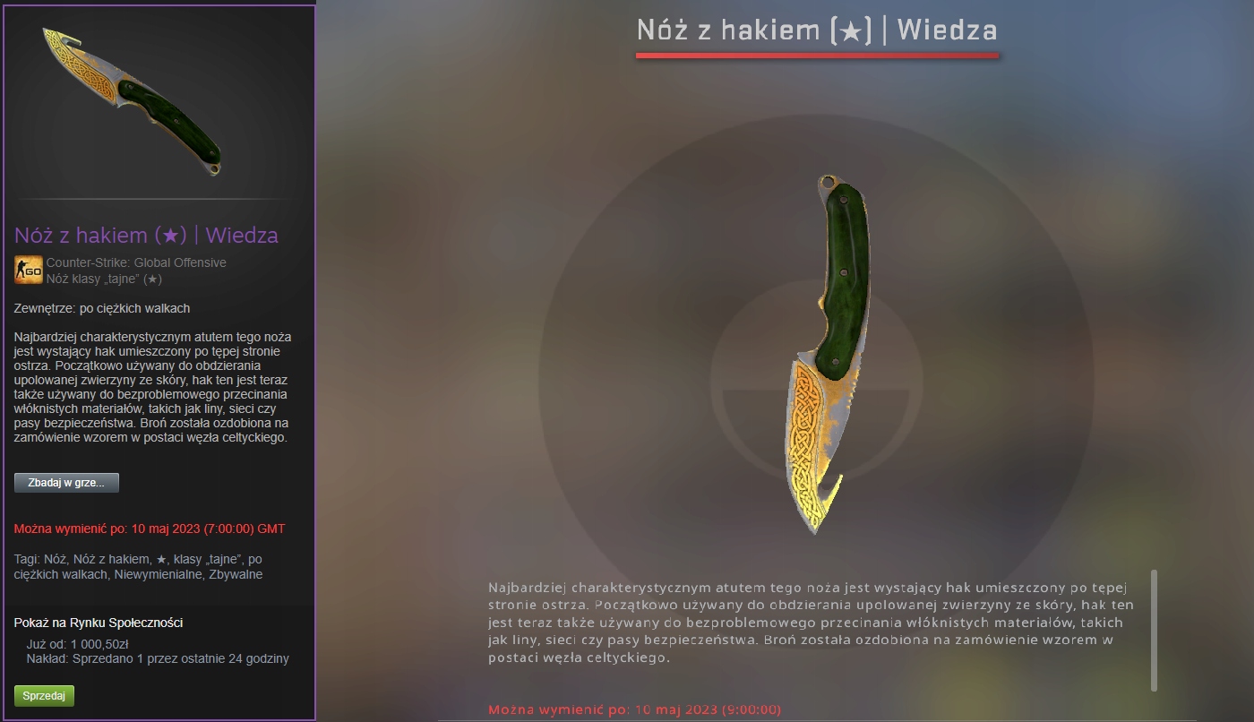 GUT KNIFE | LORE [BS] CS:GO NÓŻ KOSA - Stan: 770 zł - Sklepy, Opinie, Ceny w Allegro.pl