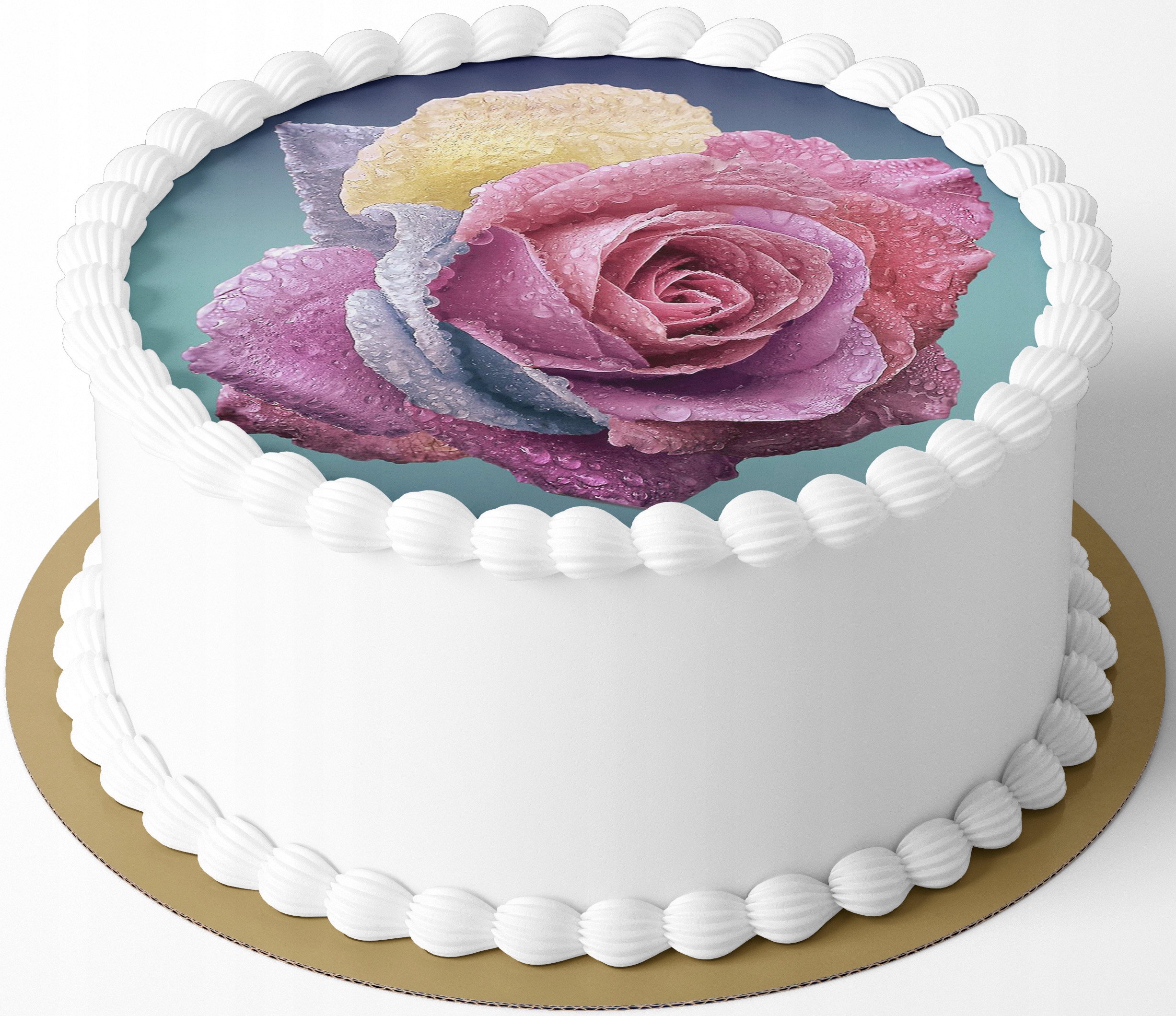 OPLATEK NA TORT RÓŻA RÓŻE KWIATKI KWIATEK KWIAT 20cm (5906146224223 ...