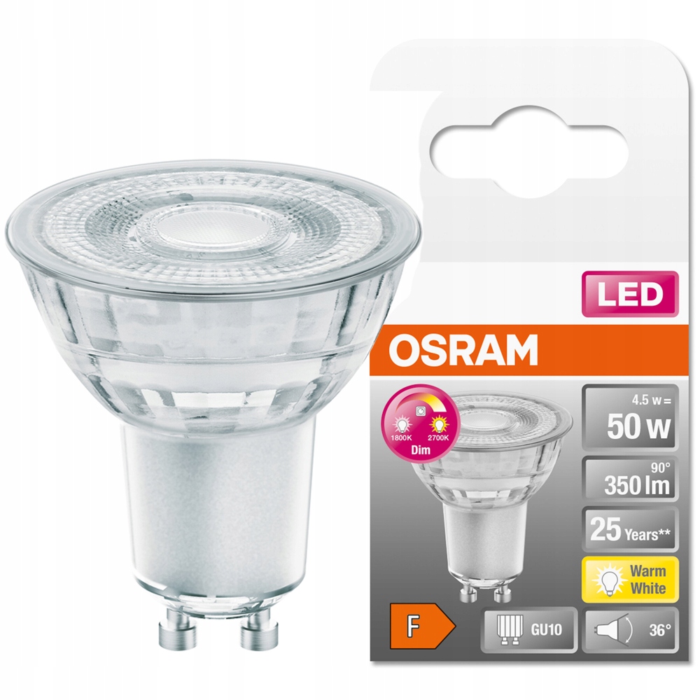 Żarówka LED HALOGEN GU10 4,5W=50W OSRAM (4058075433366) • Cena, Opinie ...