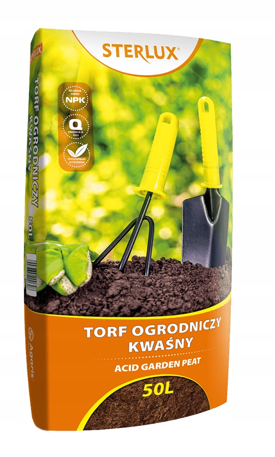 Torf kwaśny 50l Sterlux pH 3,5-4,5 pod Borówkę (5907735200482) • Cena ...
