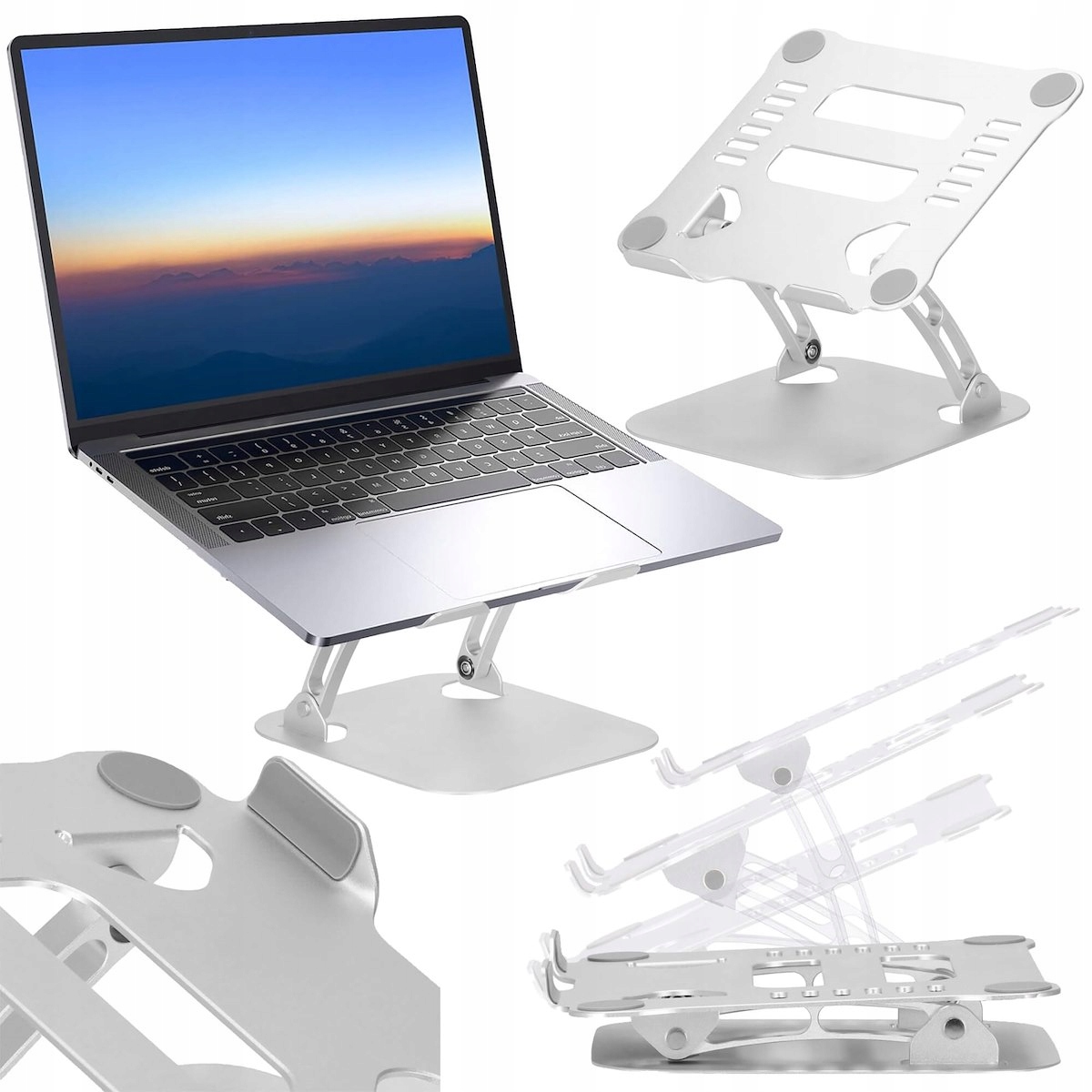 SKLÁDACÍ PODSTAVEC POD NOTEBOOK, NASTAVITELNÝ, KOVOVÝ, SKLÁDACÍ STOJAN ...
