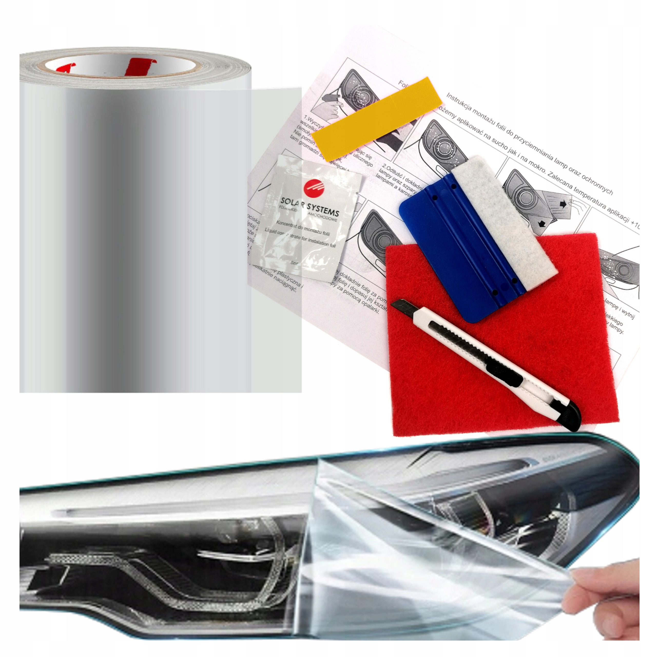 Folia Ochronna PPF Do Lamp, Zderzaków, Karoserii Bezbarwna Reflektory ...