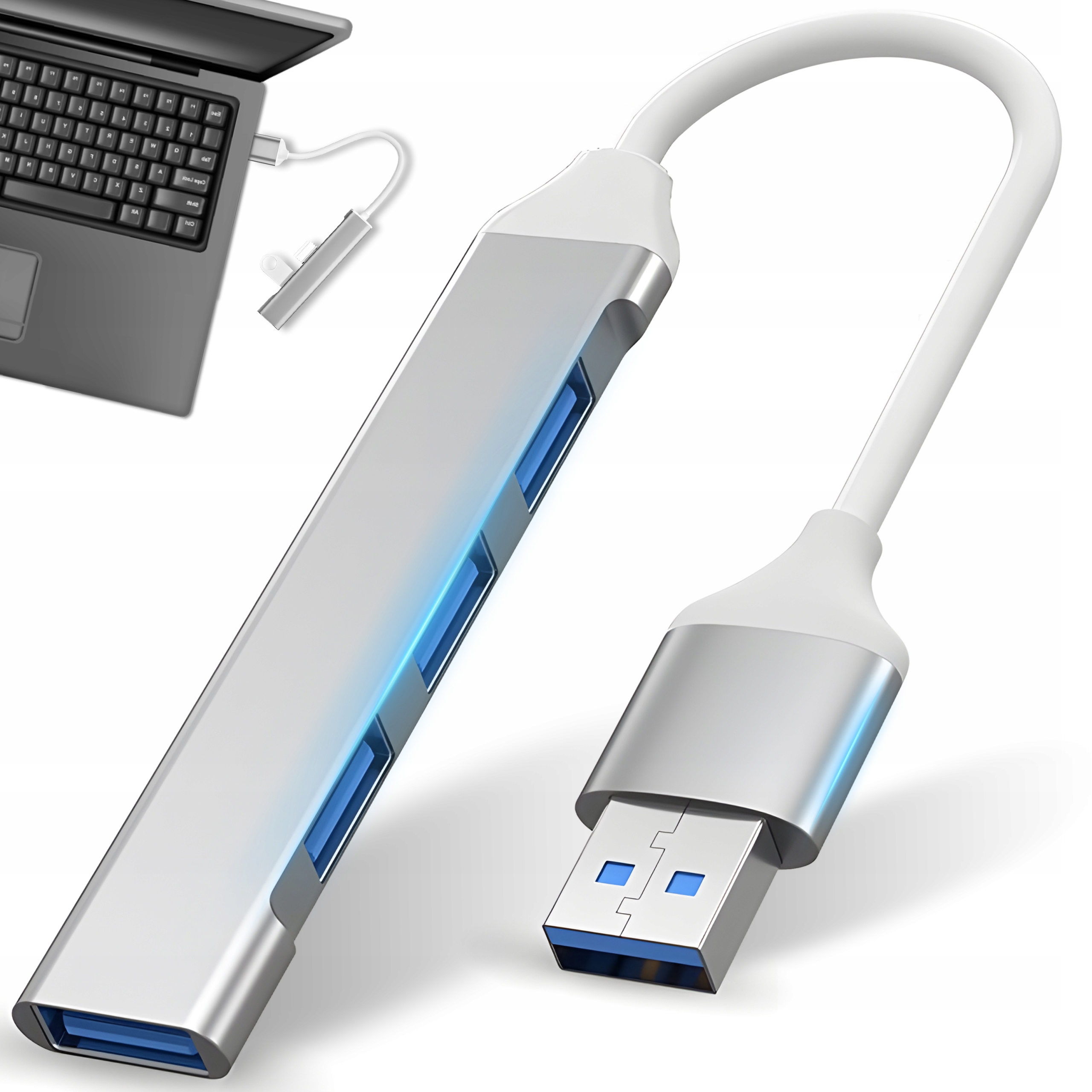 ROZGAŁĘŹNIK USB HUB 4X USB 3.0 SZYBKI ROZDZIELACZ PORTÓW DO LAPTOPA I PC - Sklep, Opinie, Cena w ...