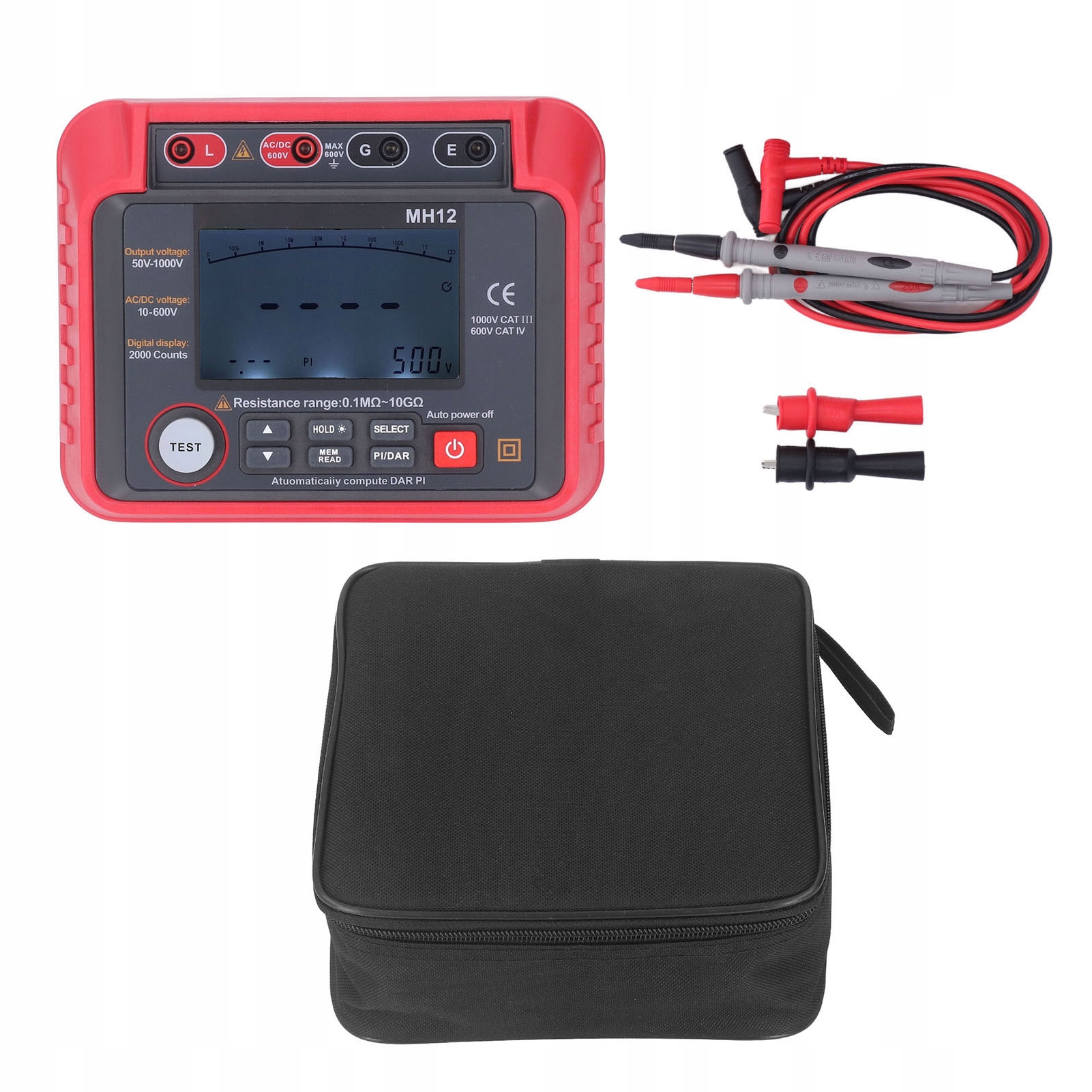 Miernik oporności LCD Digital Display Ohm Tester Megohmmeter dla 9M ...