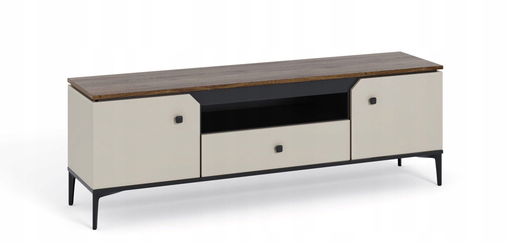 Szafka RTV ALEO 14 167CM kaszmir / orzech okapi LOFT • Cena, Opinie ...