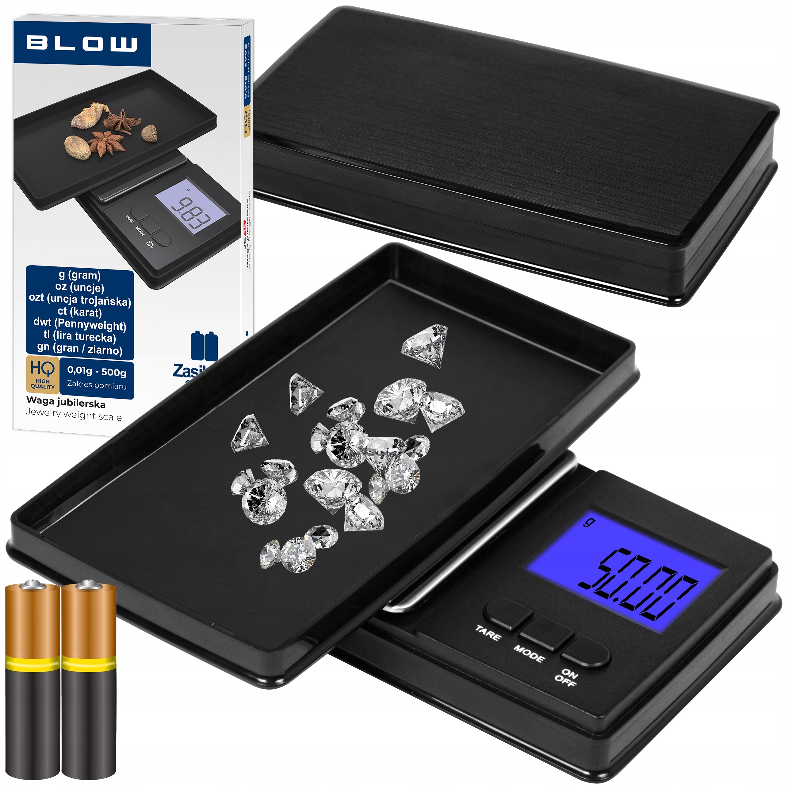 PRECYZYJNA WAGA ELEKTRONICZNA KIESZONKOWA JUBILERSKA LCD 0,01g - 500g + AAA - Sklep, Opinie ...