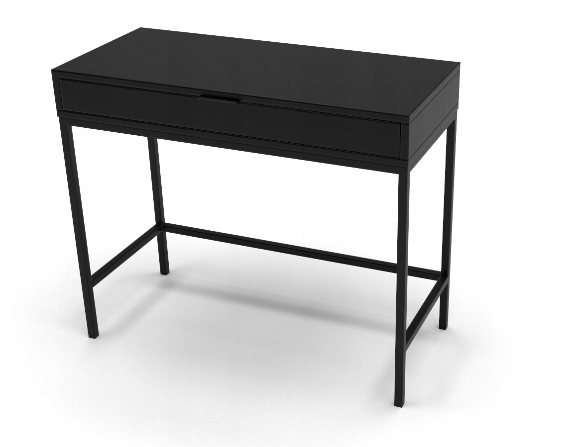 TOALETKA KONSOLA BIURKO, szuflada, Loft, Metalowy stelaż, Czarny 90x40 ...