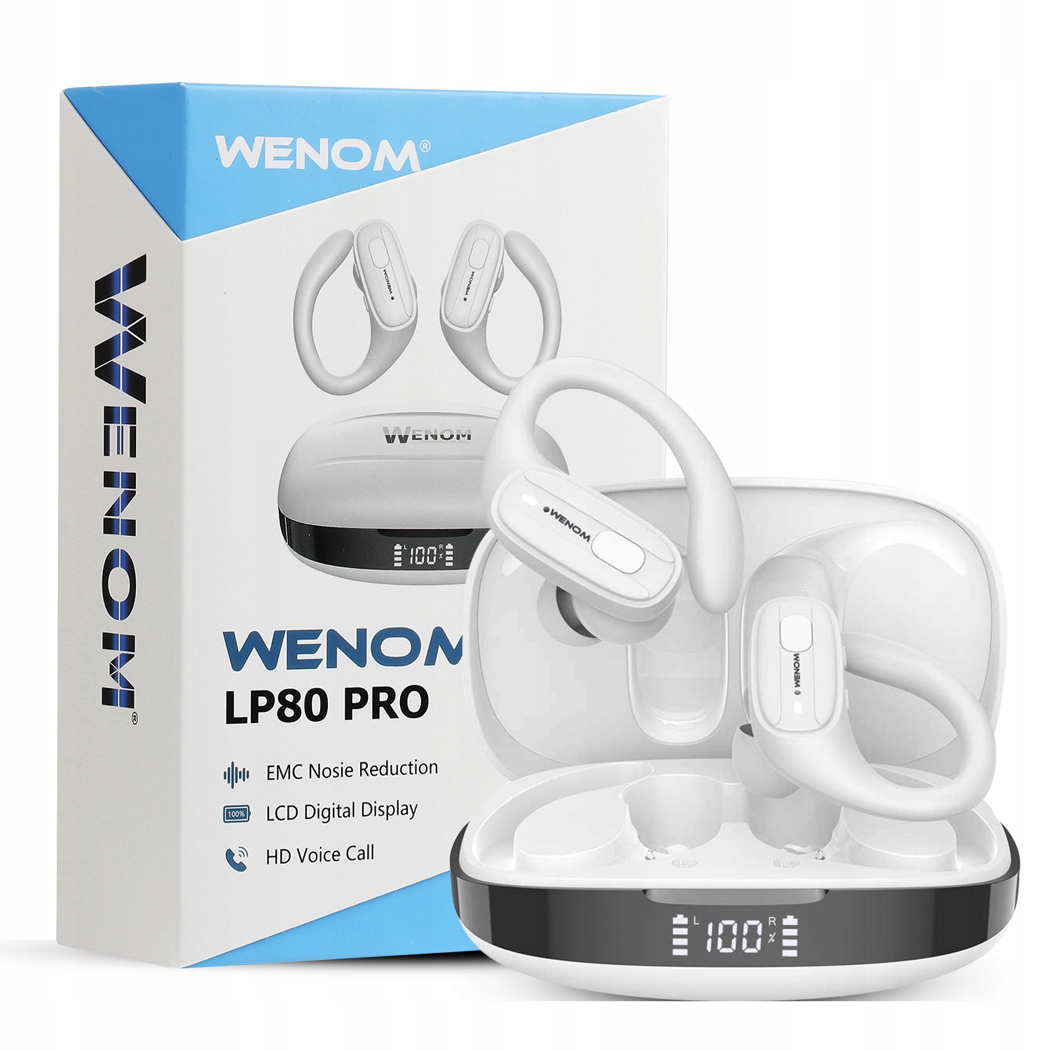 Słuchawki bezprzewodowe douszne Wenom LP 80 Pro Enc Wysoka głośność Sportowe 8Mocny bas - Sklep ...