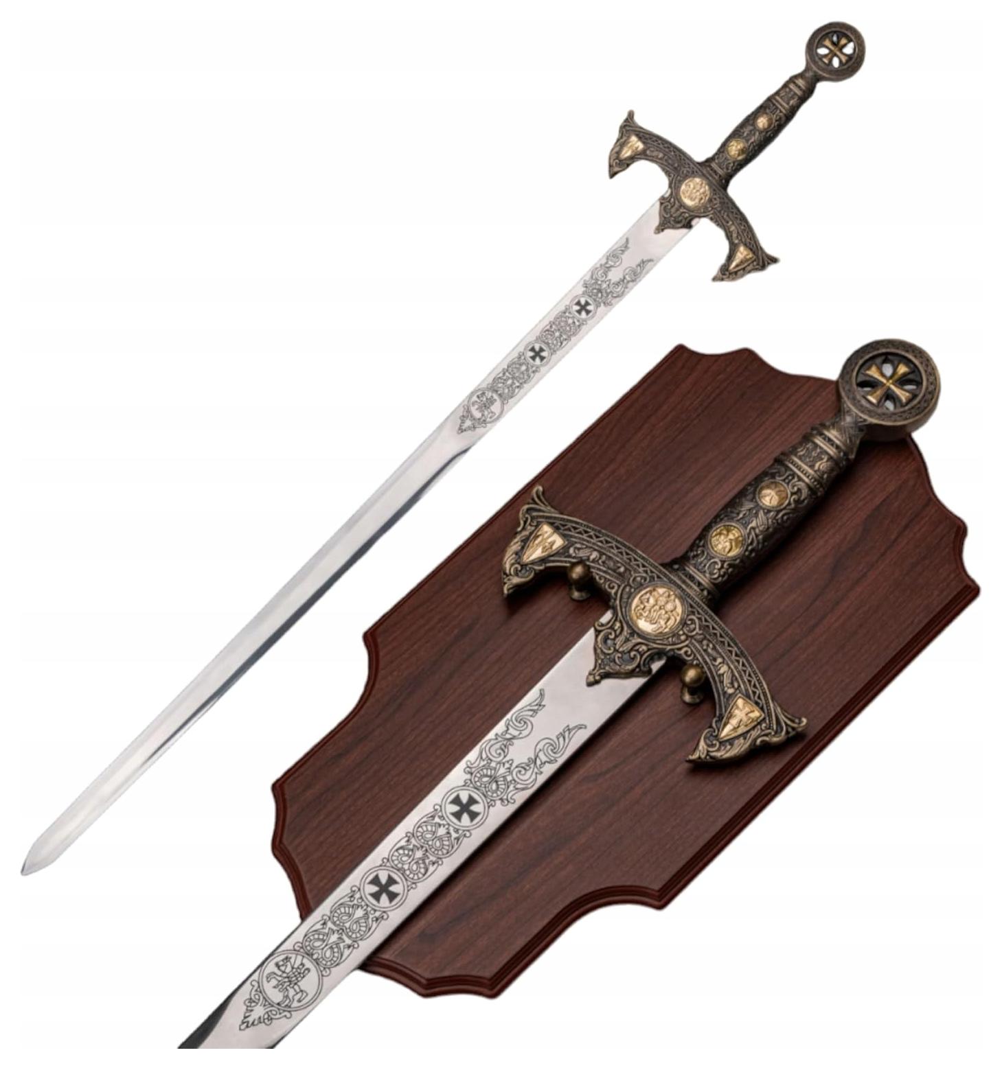 WIELKI MIECZ TEMPLARIUSZY Z ZAWIESZKĄ 120 cm C-94G MIECZ RYCERSKI (5904538692674) • Cena, Opinie ...