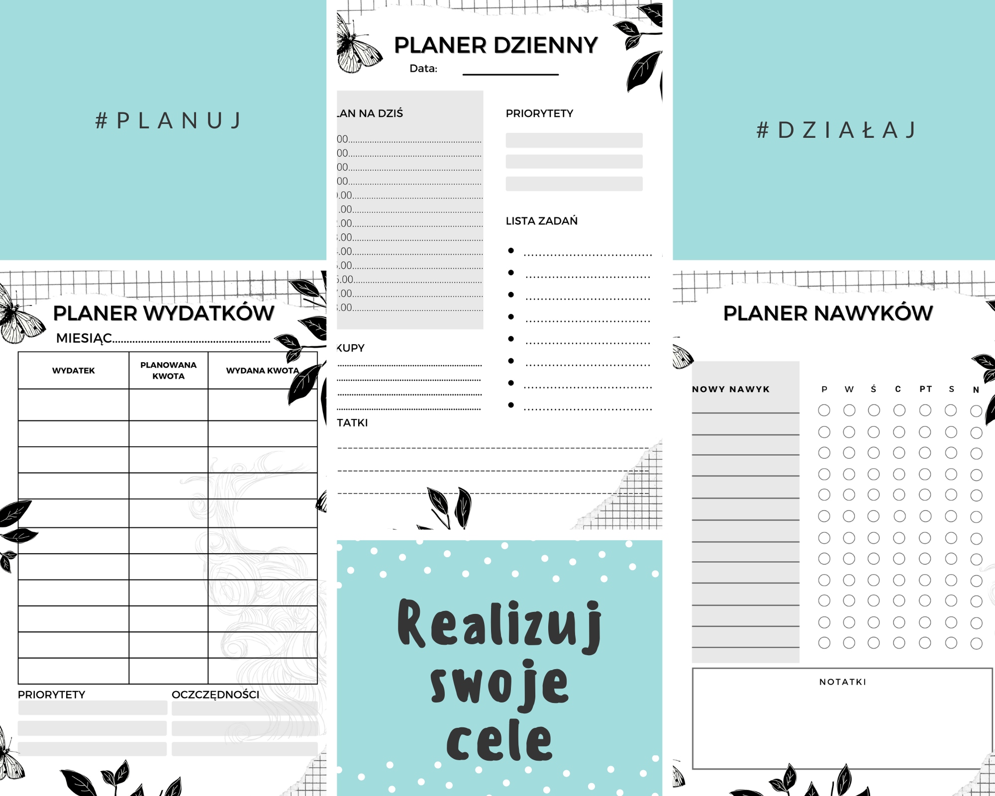 Planer Organizer Zestaw 7 plików A4 PDF do wydruku 12568001251 - Sklepy ...