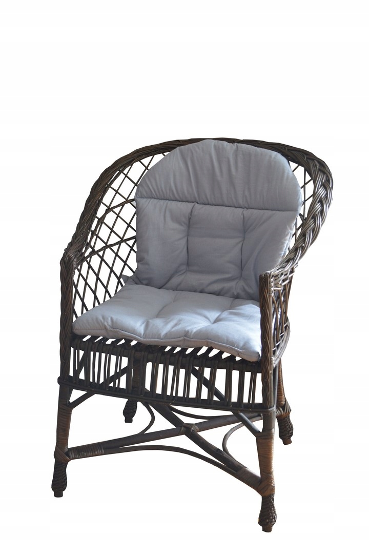 FOTEL WIKLINOWY BRĄZOWY z wikliny + poduszka (5904653932310) • Cena ...