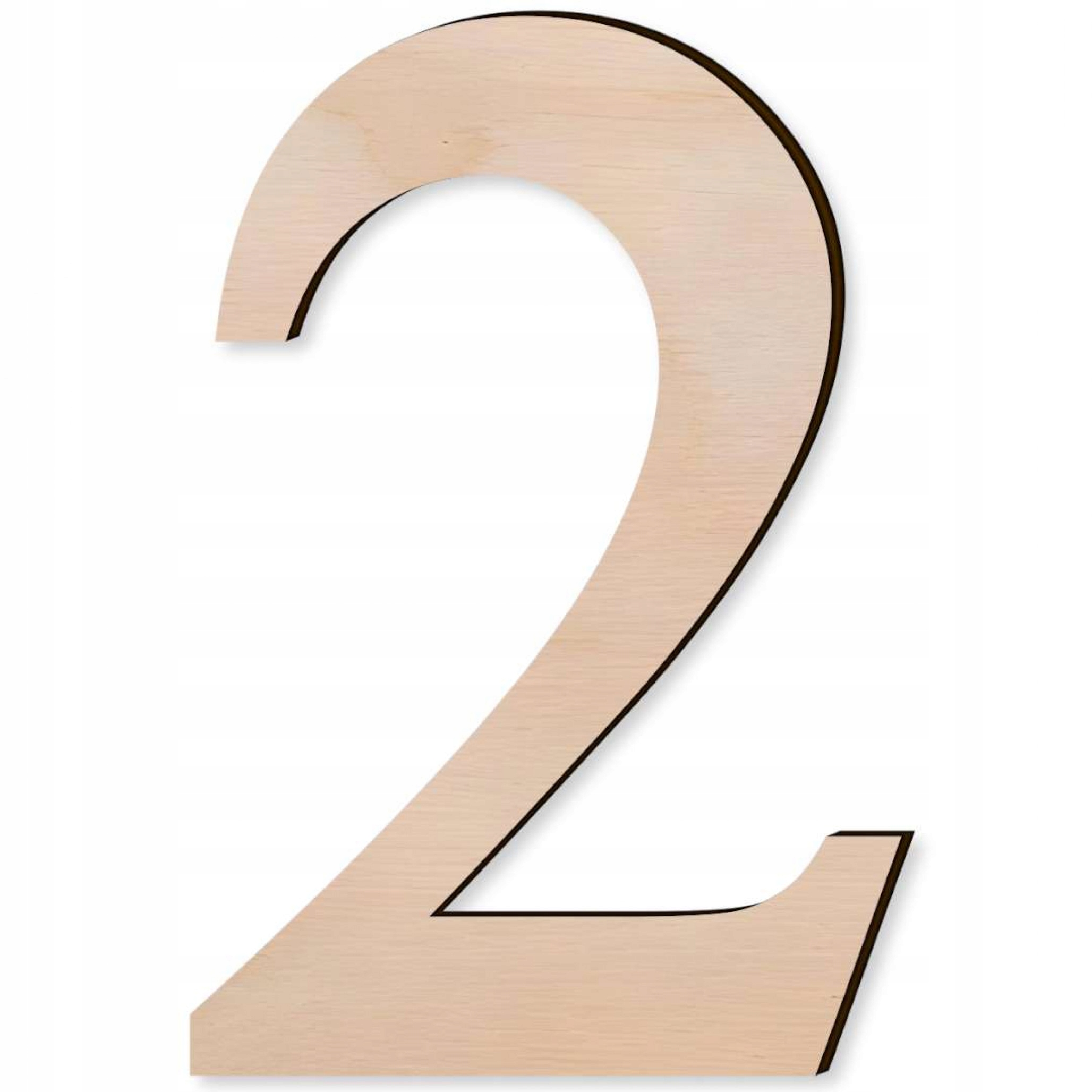 drewniana CYFRA liczba 2 DWA napis rozm.M 10cm (5907471736733) • Cena ...