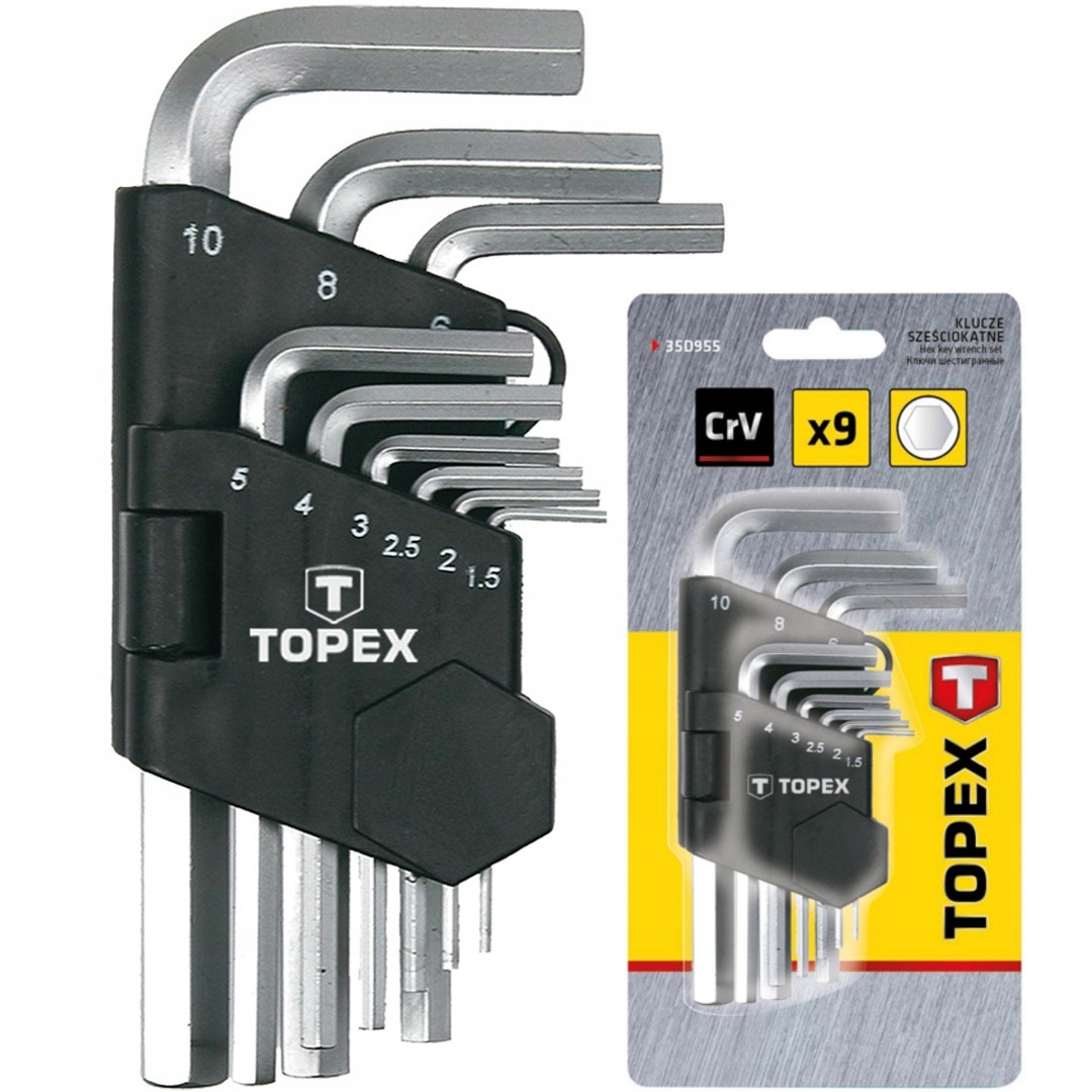 TOPEX KLUCZE SZEŚCIOKĄTNE 1.5-10mm IMBUSY 35D955 5902062371102 za 13 ...