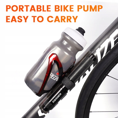 Pompka rowerowa pod koszyk bidonu Ravemen Mini MP01 nie zajmuje miejsca - 6970232531150 ...