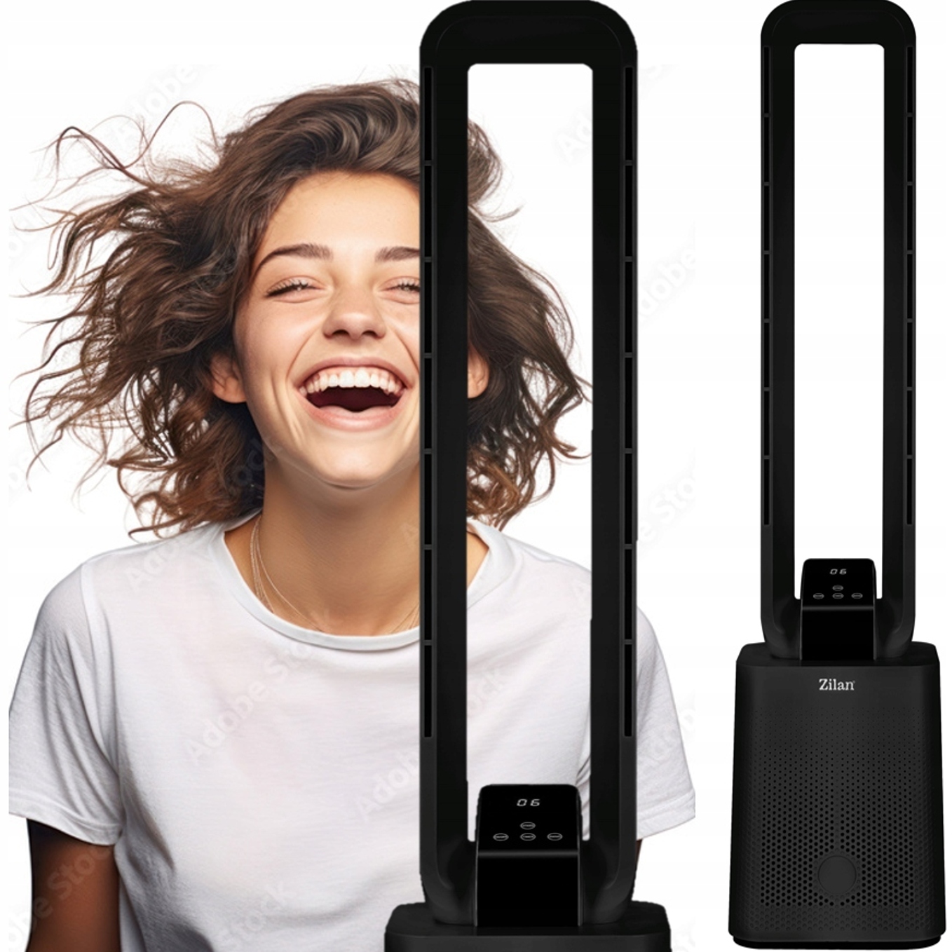 Wentylator kolumnowy Zilan BEZŁOPATKOWY BLADELESS czarny (8682744812532 ...