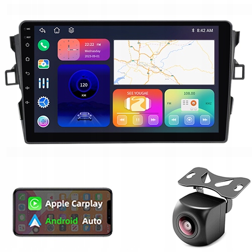 GPS-es BT Android Autórádió Toyota Auris 2006-2011 SIM Modemmel, 8 ...