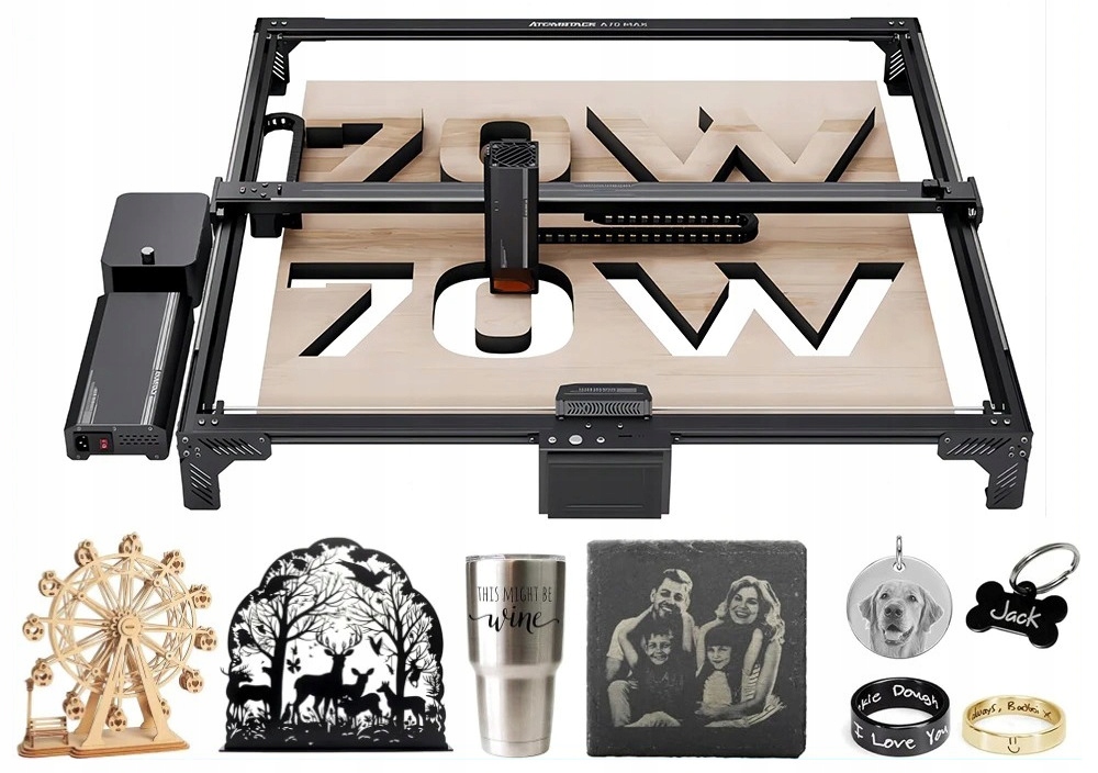 GRAWER LASEROWY WYCINARKA CNC Ploter ATOMSTACK A70 MAX 70W 360W 85x80 ...