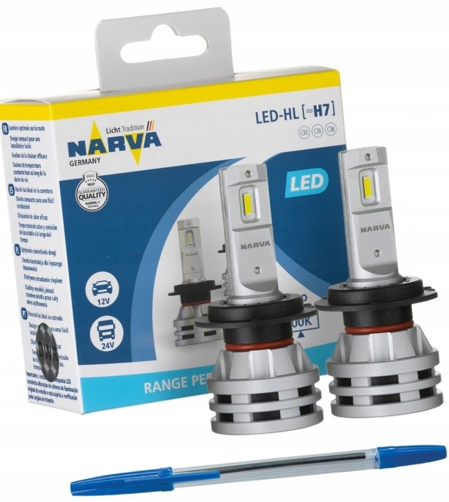 NARVA ŻARÓWKA H7 LED RANGE PERFORMANCE 6500K 12-24V 24W 2 SZT. GRATIS ...