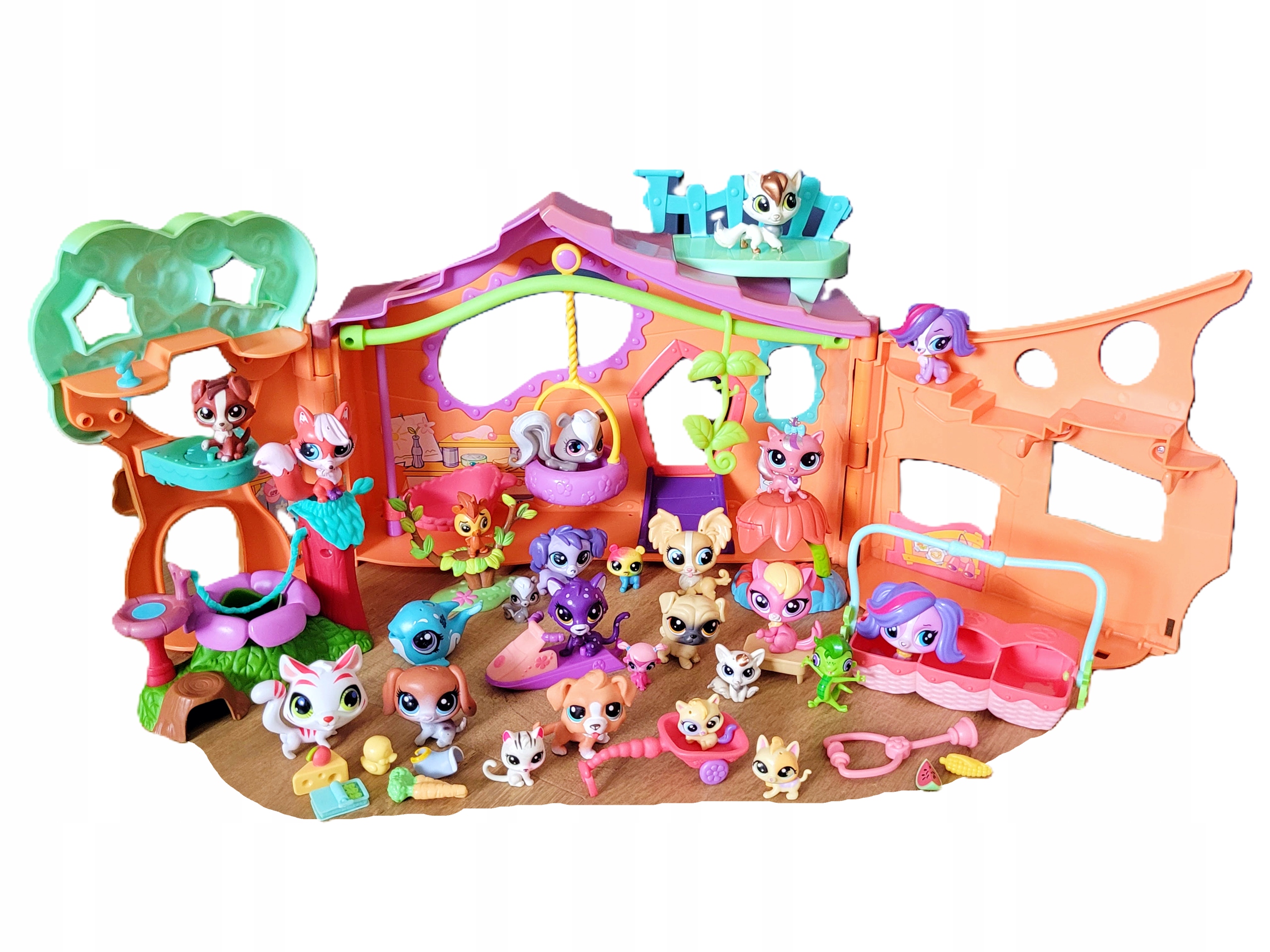 LPS Littlest Pet Shop ZESTAW 25 figurek + DOMEK dodatki akcesoria ...