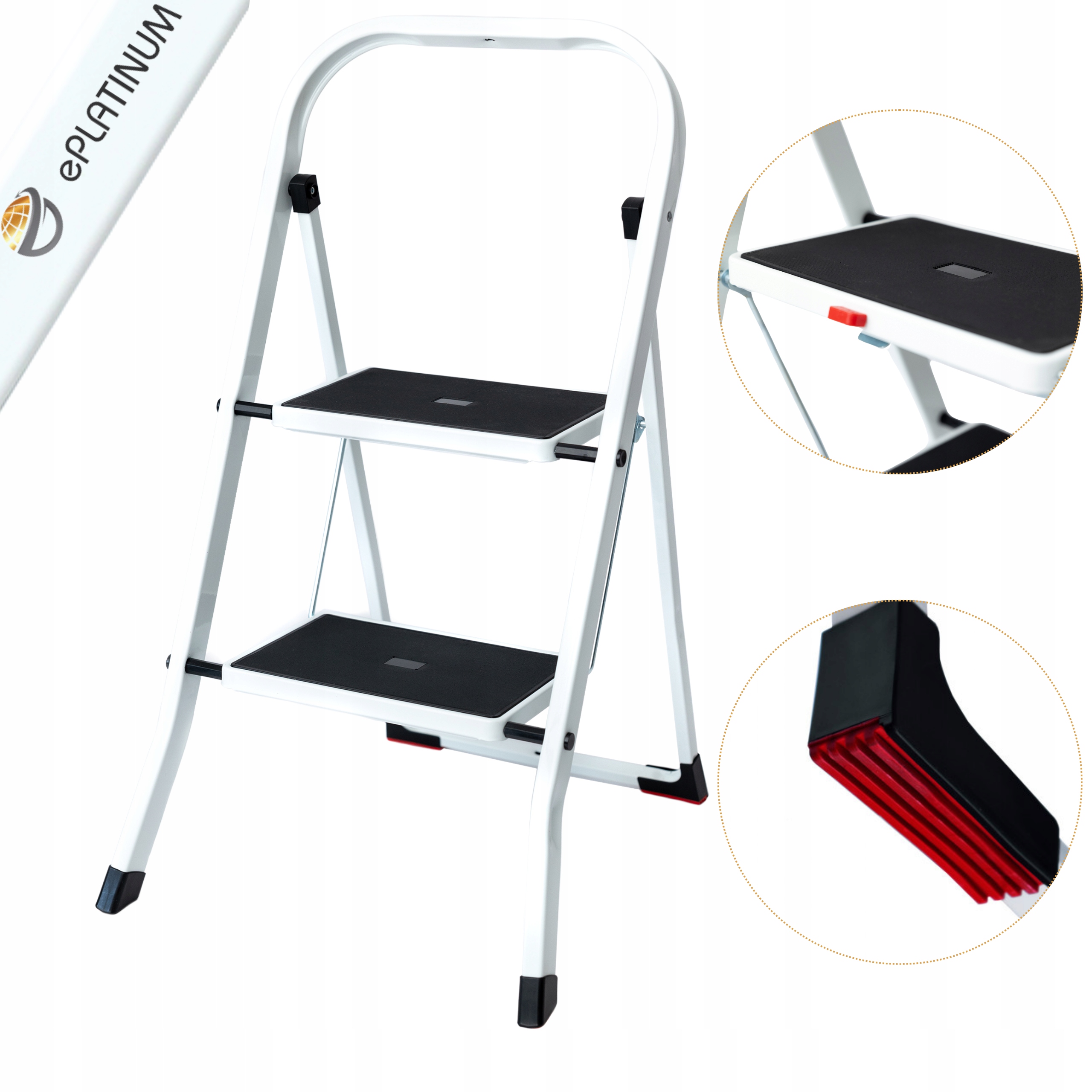 ŽEBŘÍK DOMÁCÍ ŽEBŘÍK 2STUPŇOVÝ SKLÁDACÍ OCELOVÝ 150kg PEVNÝ ATEST TUV ...