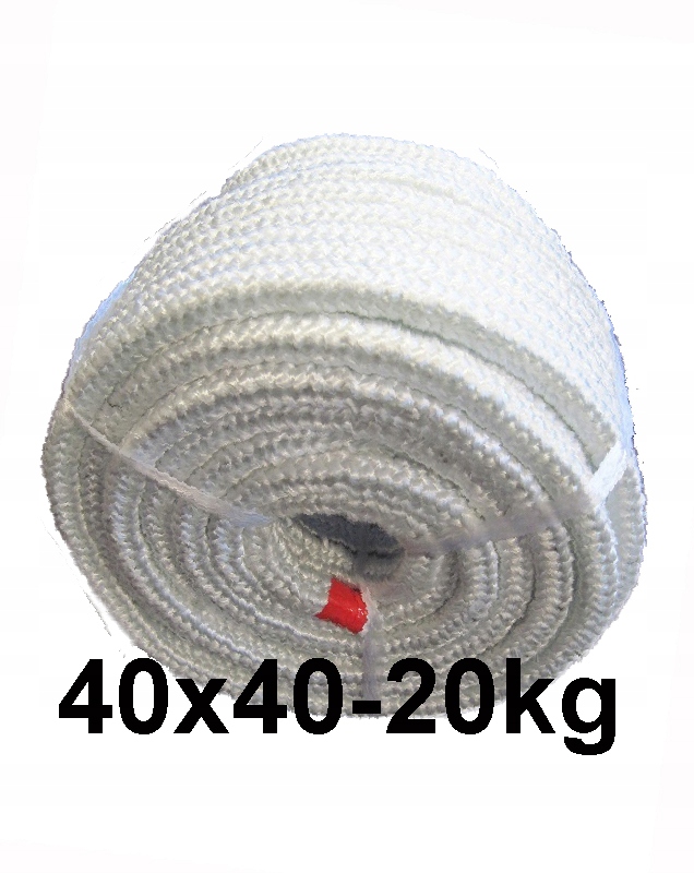 Sznur szklany 40x40 - 20 kg szczeliwo pieca kotła wysokotemperaturowy ...