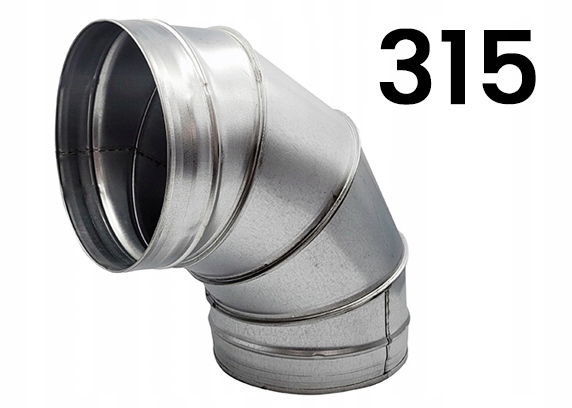 Kolano segmentowe wentylacyjne ocynk 90° stopni fi 315 mm • Cena, Opinie • Kanały, kształtki ...