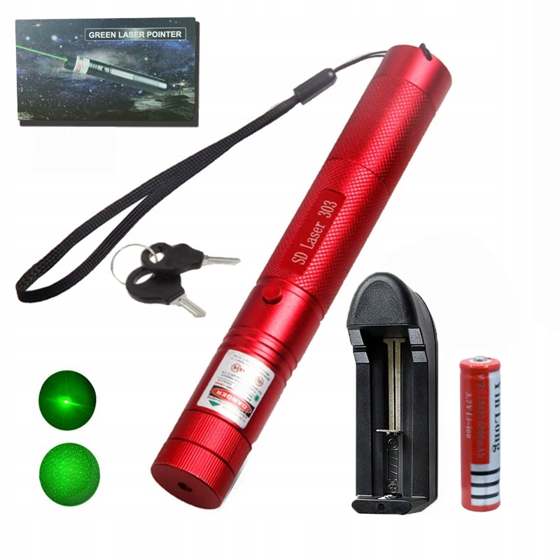 Laser Pointer Green Light Starry Portable Laser Flashlight Adjustable ...