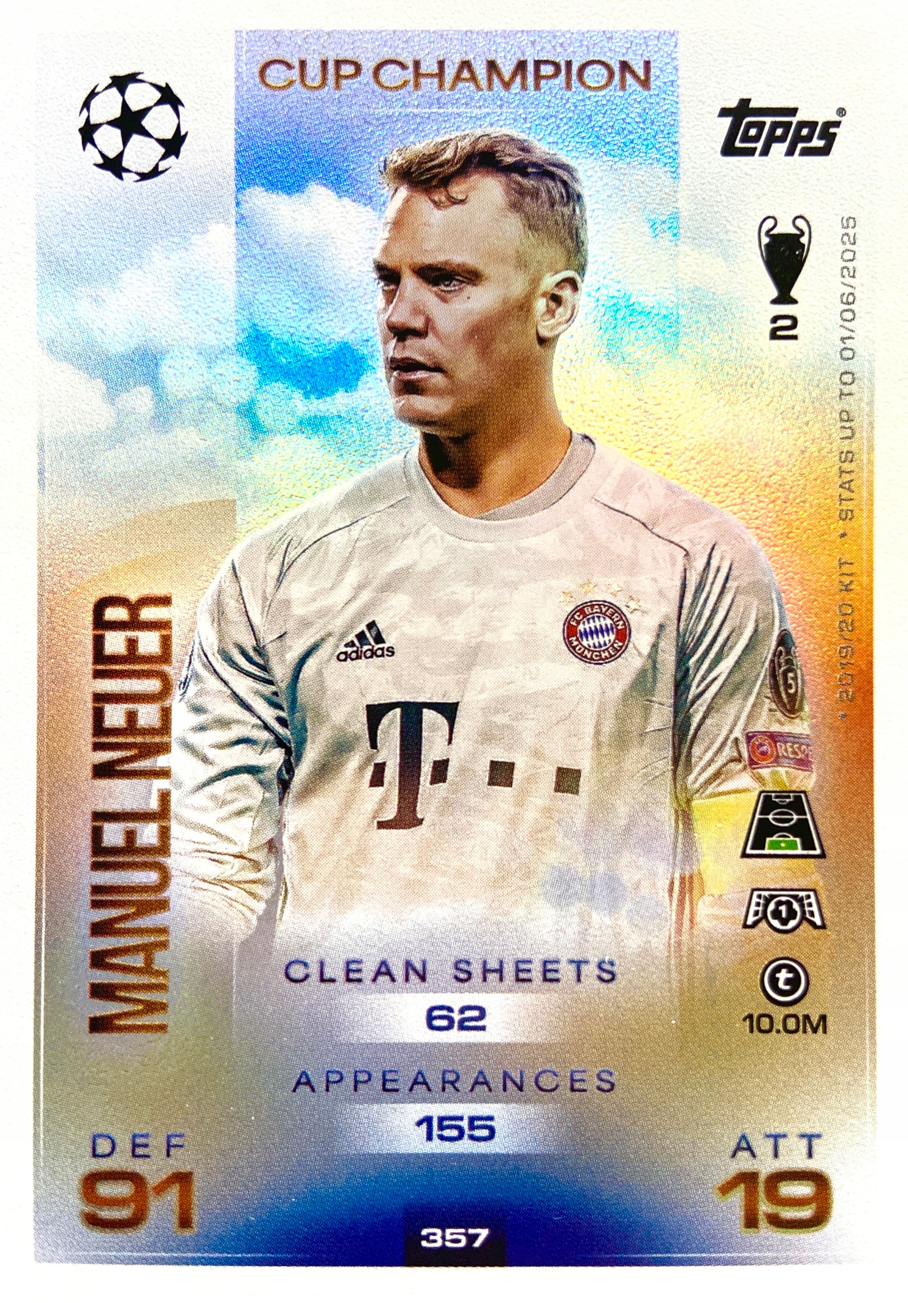 MATCH ATTAX UCL 2025/26 2026 CUP CHAMPION 357 MANUEL NEUER BAYERN ...