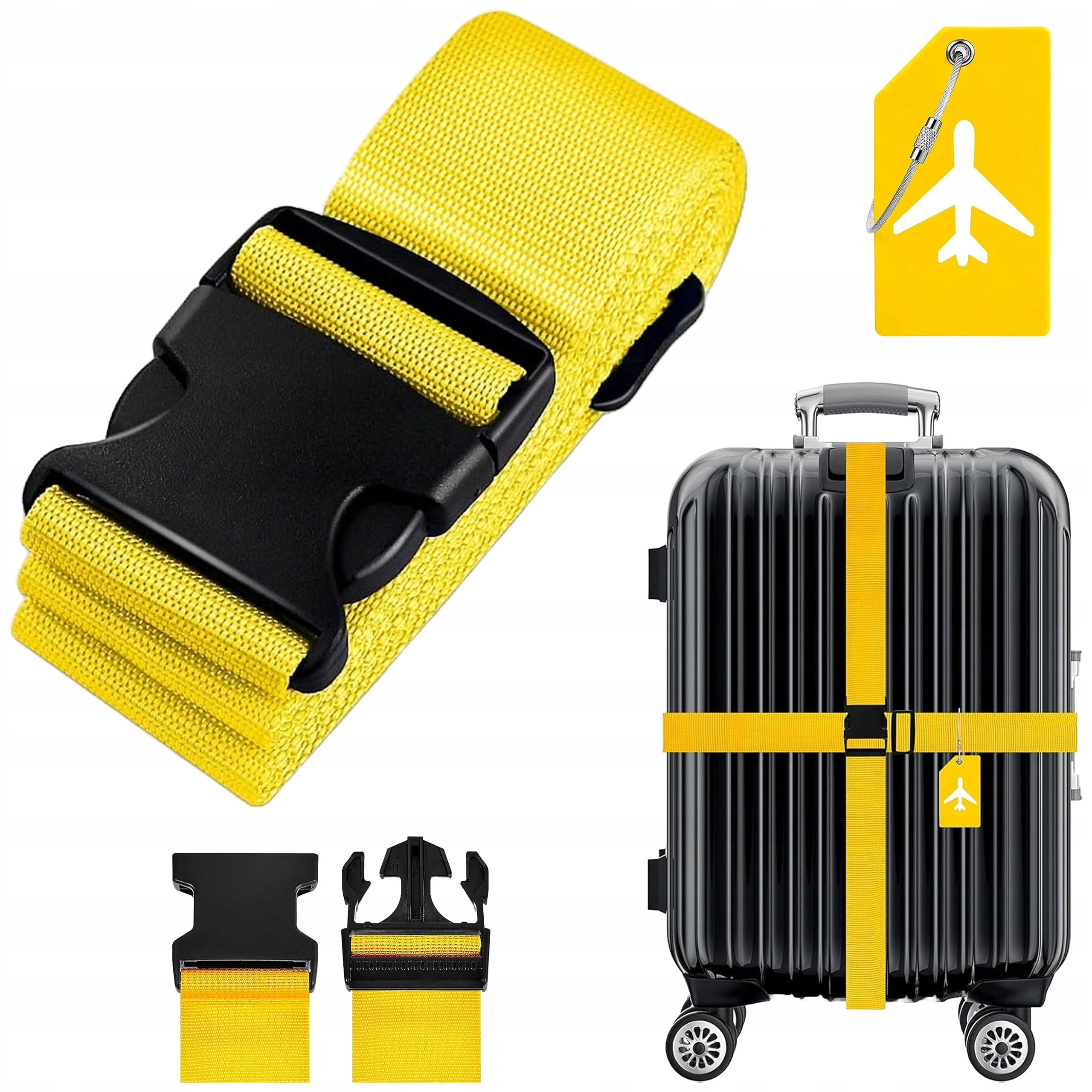 BEZPEČNOSTNÍ PÁS NA KUFR, KTERÝ ZAPÍNÁ ZAVAZADLA (ŽLUTÝ), PÁSY NA KUFR ...
