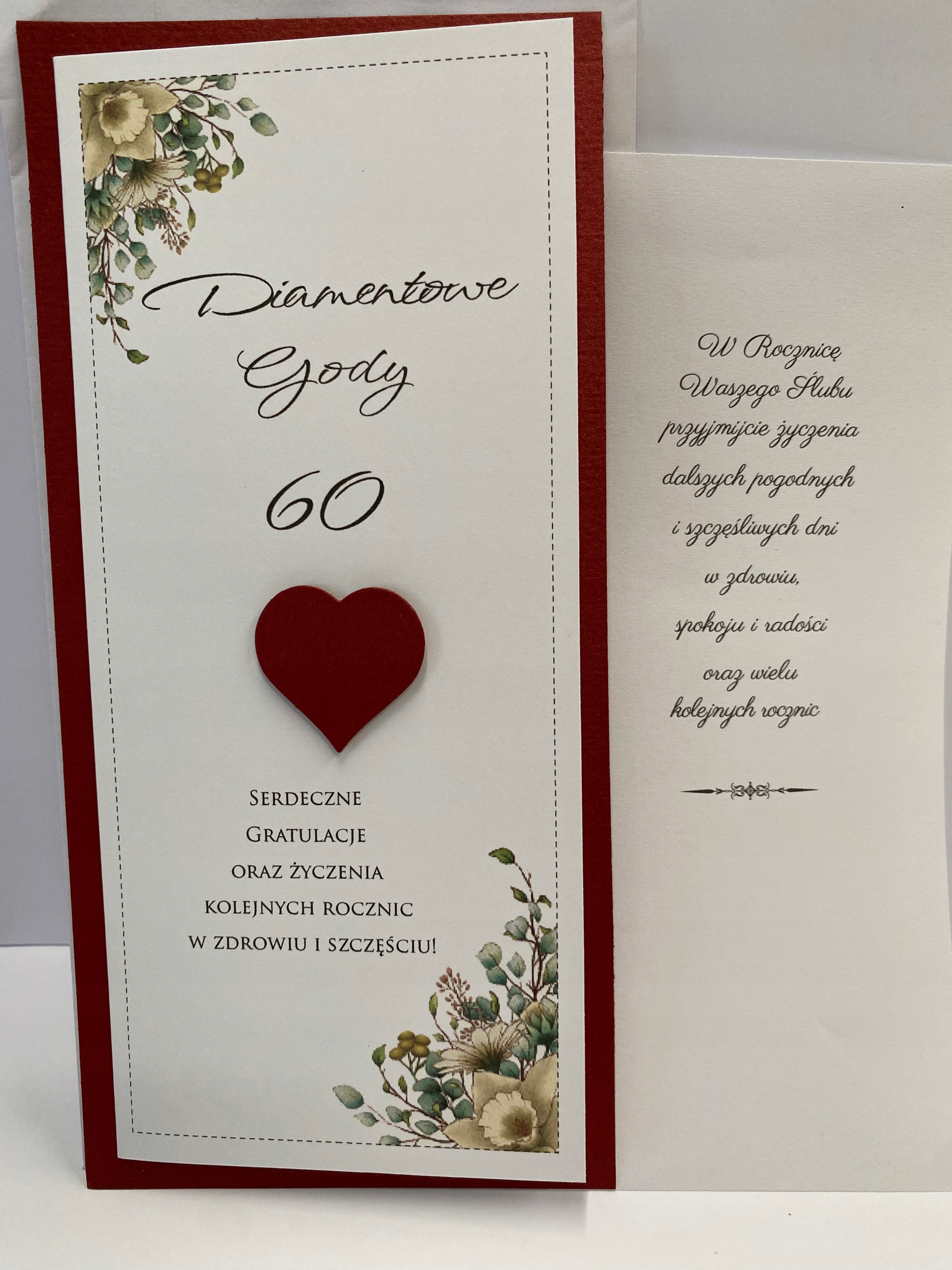 Kartka 60 Rocznica Ślubu DIAMENTOWE GODY 14555336478 - Allegro.pl