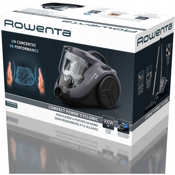 Rowenta Compact Power Cyclonic, 750 W, CleanExpress rendszer, szürke ...