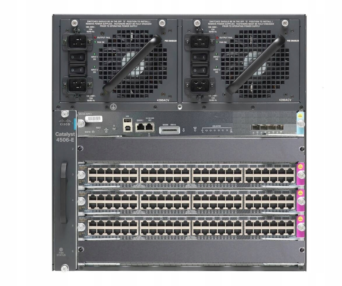 CISCO Catalyst WS-C4506-E V04 + WS-X45-SUP8L-E V01 + 3x S-X4748-RJ45V+E ...