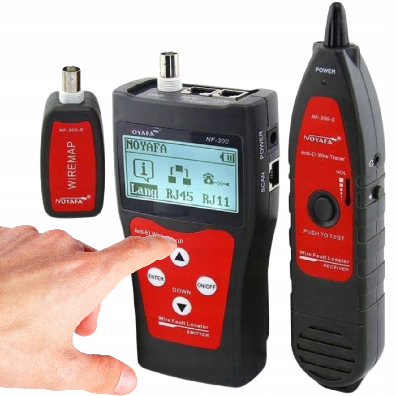 Tester LED do kabli sieciowych RJ45 RJ11 BNC sieci LAN Noyafa NF300 ...