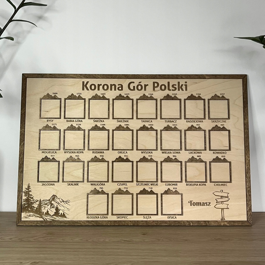 Tablica KORONA GÓR POLSKI solidna drewniana ramka - Sklep, Opinie, Cena ...