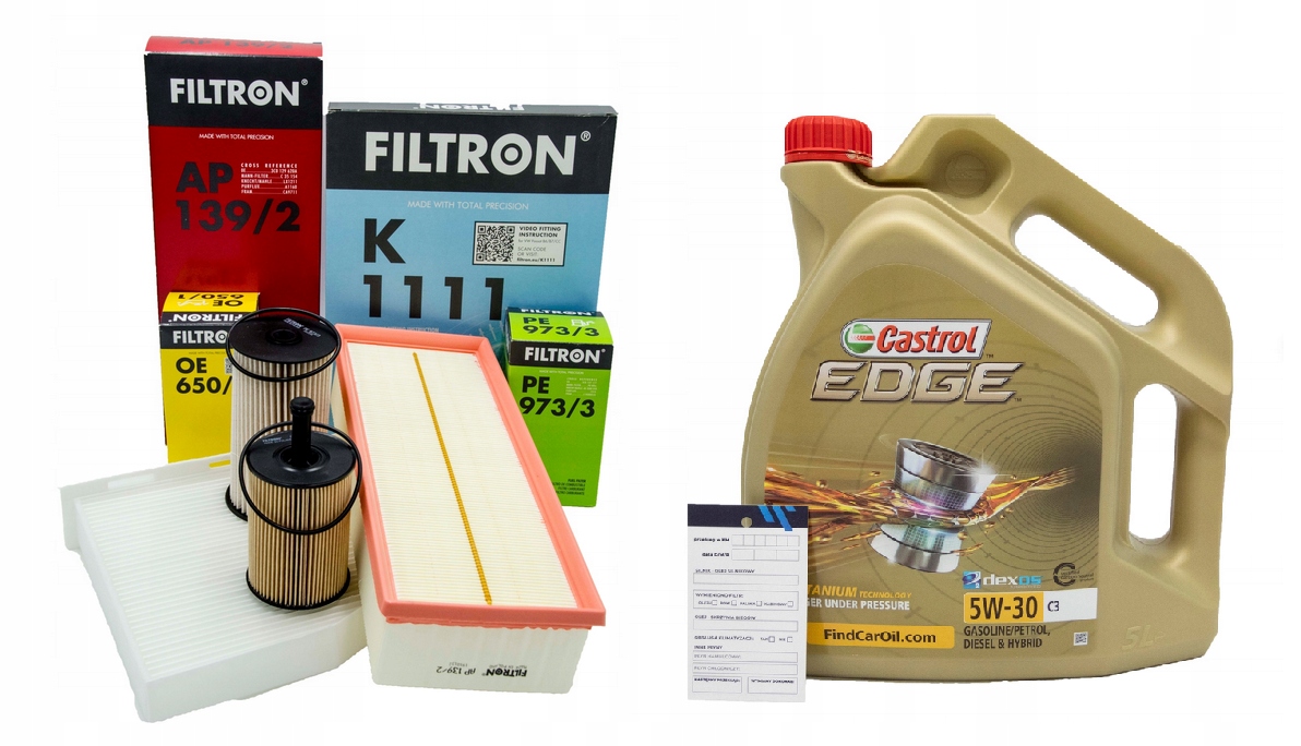 ZESTAW FILTRÓW + CASTROL 5W30 C3 Passat B6 TDI 5901619548523 za 335 ...
