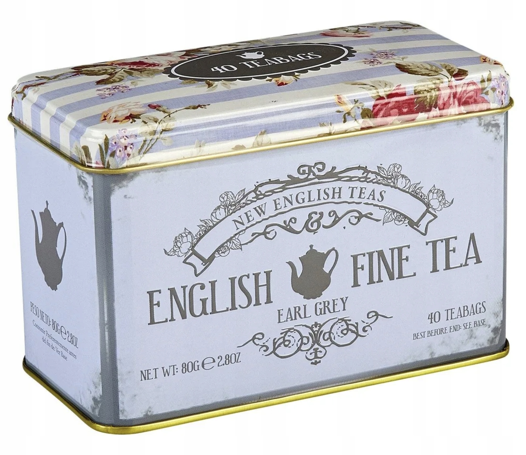 NEW ENGLISH TEAS EARL GREY TEA Angielska Herbata Puszka 40 szt ...