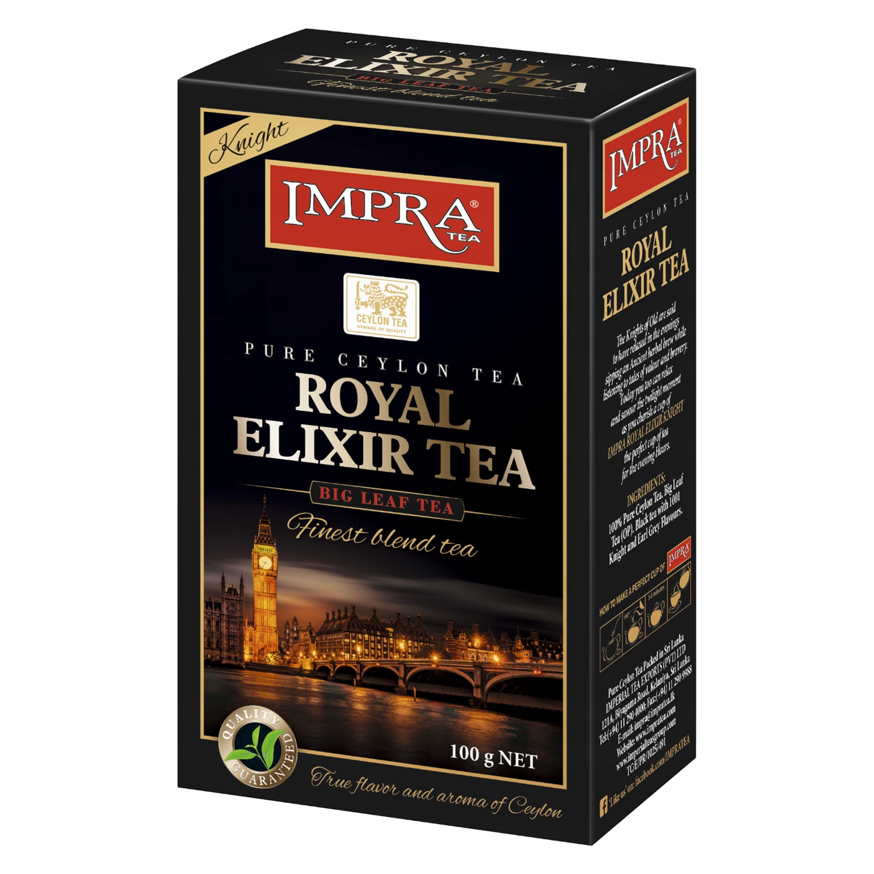 IMPRA ROYAL ELIXIR TEA knight CZARNA HERBATA liściasta z aromatem 100 G ...