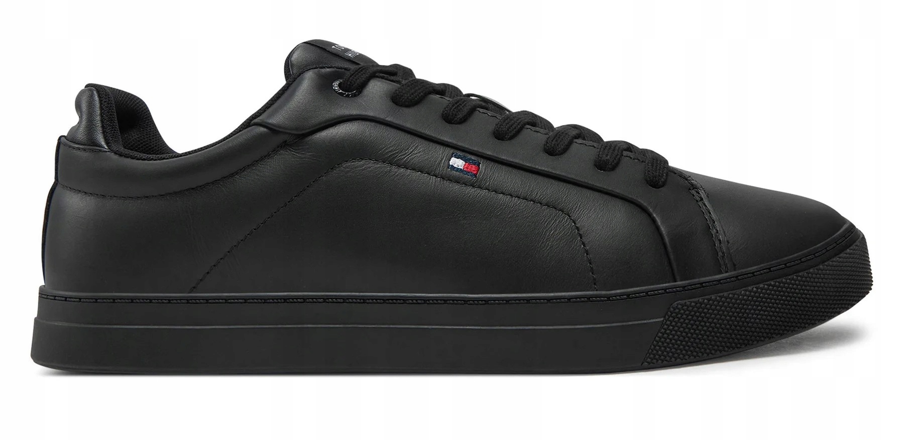 Buty TOMMY HILFIGER ICON COURT LTH FLAG ESS FM0FM05317 czarne skórzane ...