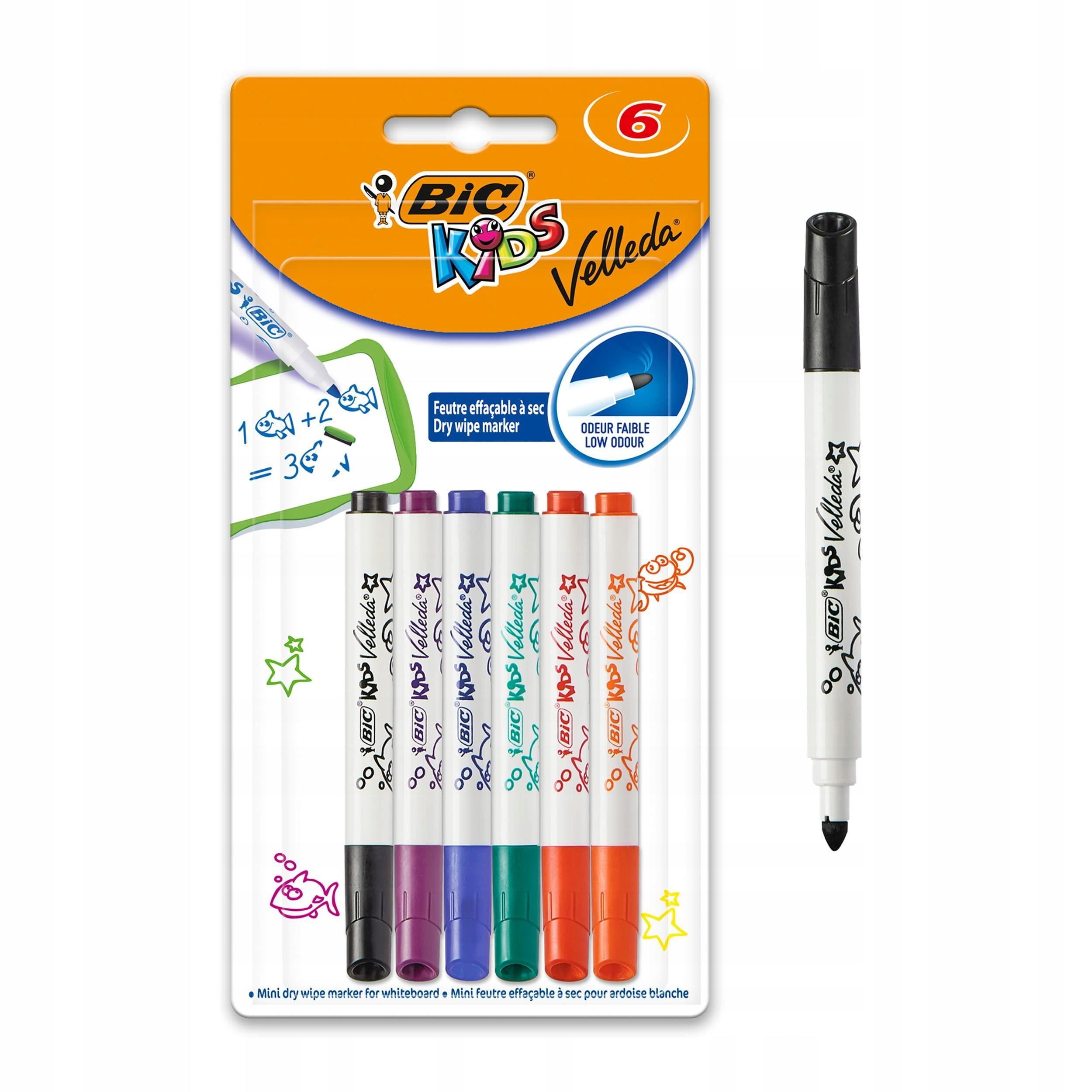 BIC KIDS VELLEDA ZESTAW MARKER SUCHOŚCIERALNY VELLEDA ALKOHOLOWY KOLORY ...